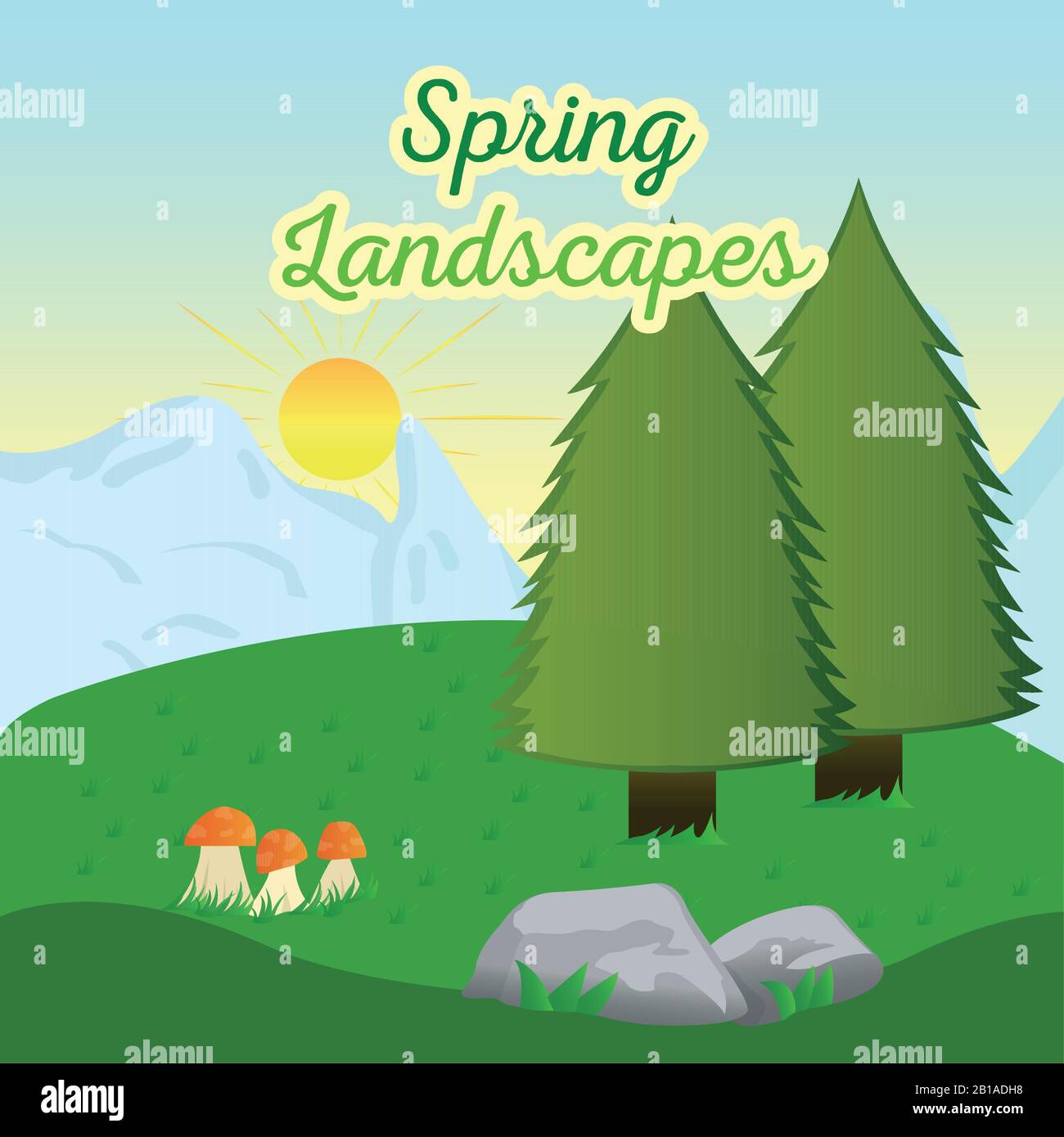 Natural spring landscape Stock Vector Image & Art - Alamy