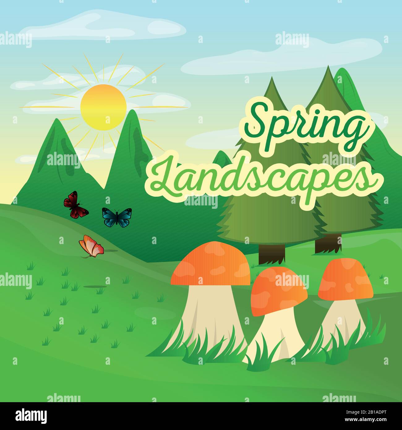 Natural spring landscape Stock Vector Image & Art - Alamy