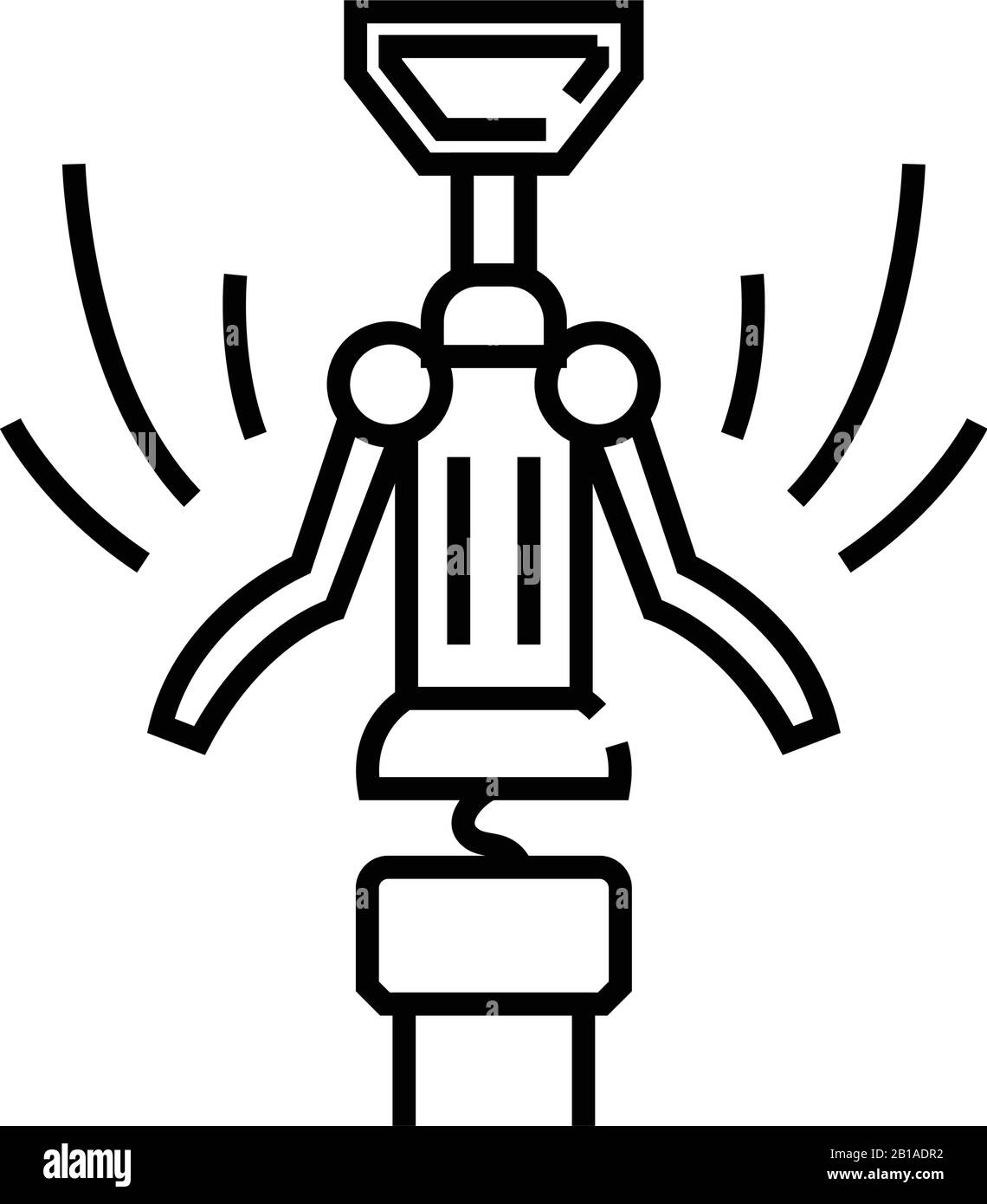 Corkscrew line icon, concept sign, outline vector illustration, linear ...
