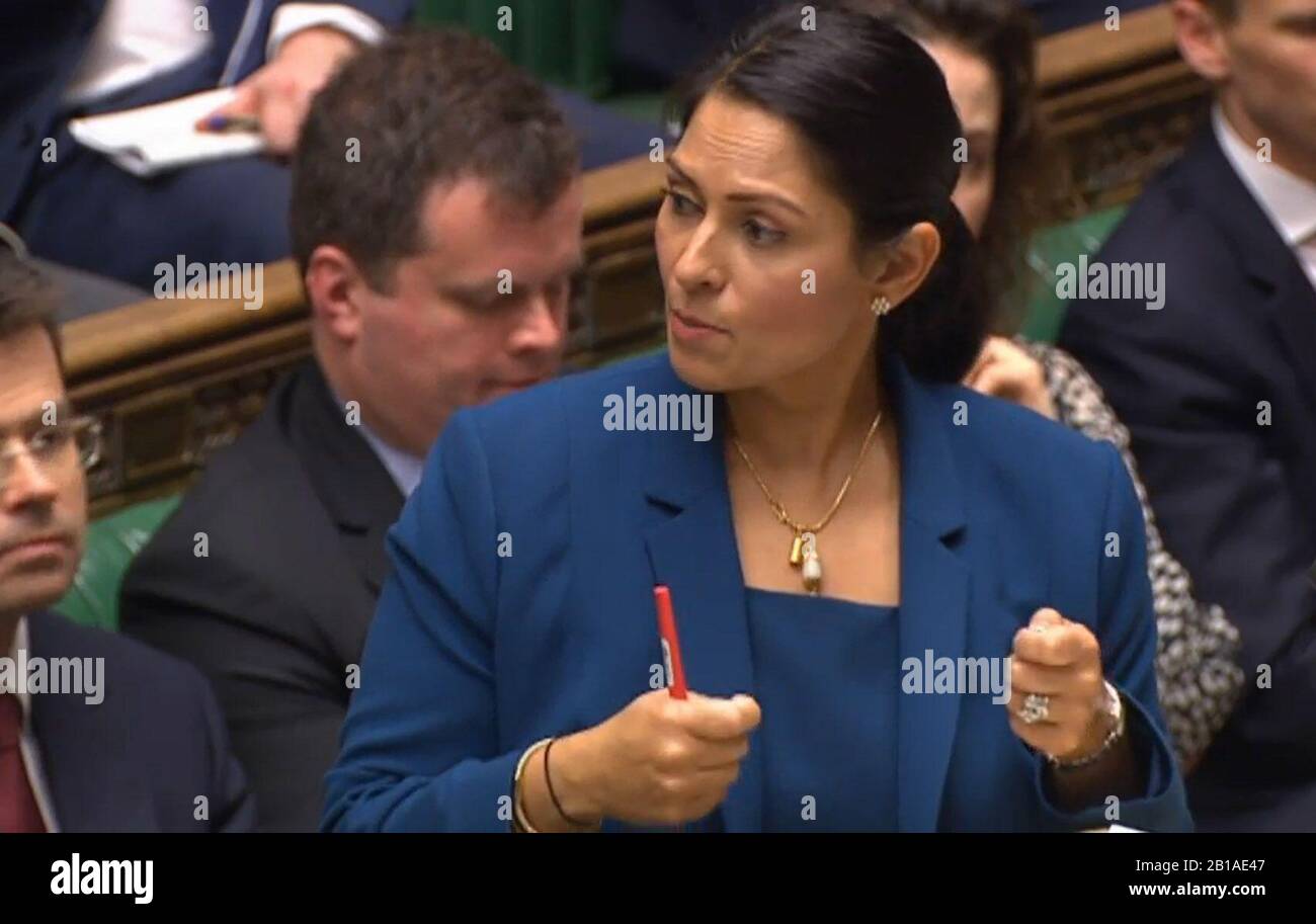 Home secretary priti patel speaks on uk points based immigration system ...