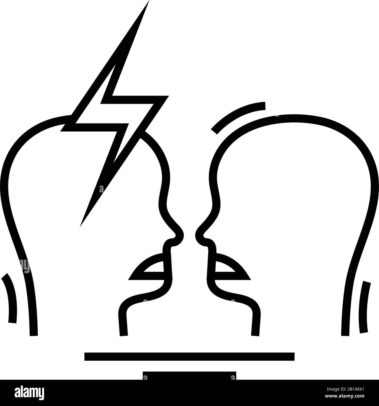 Conflict situation line icon, concept sign, outline vector illustration ...