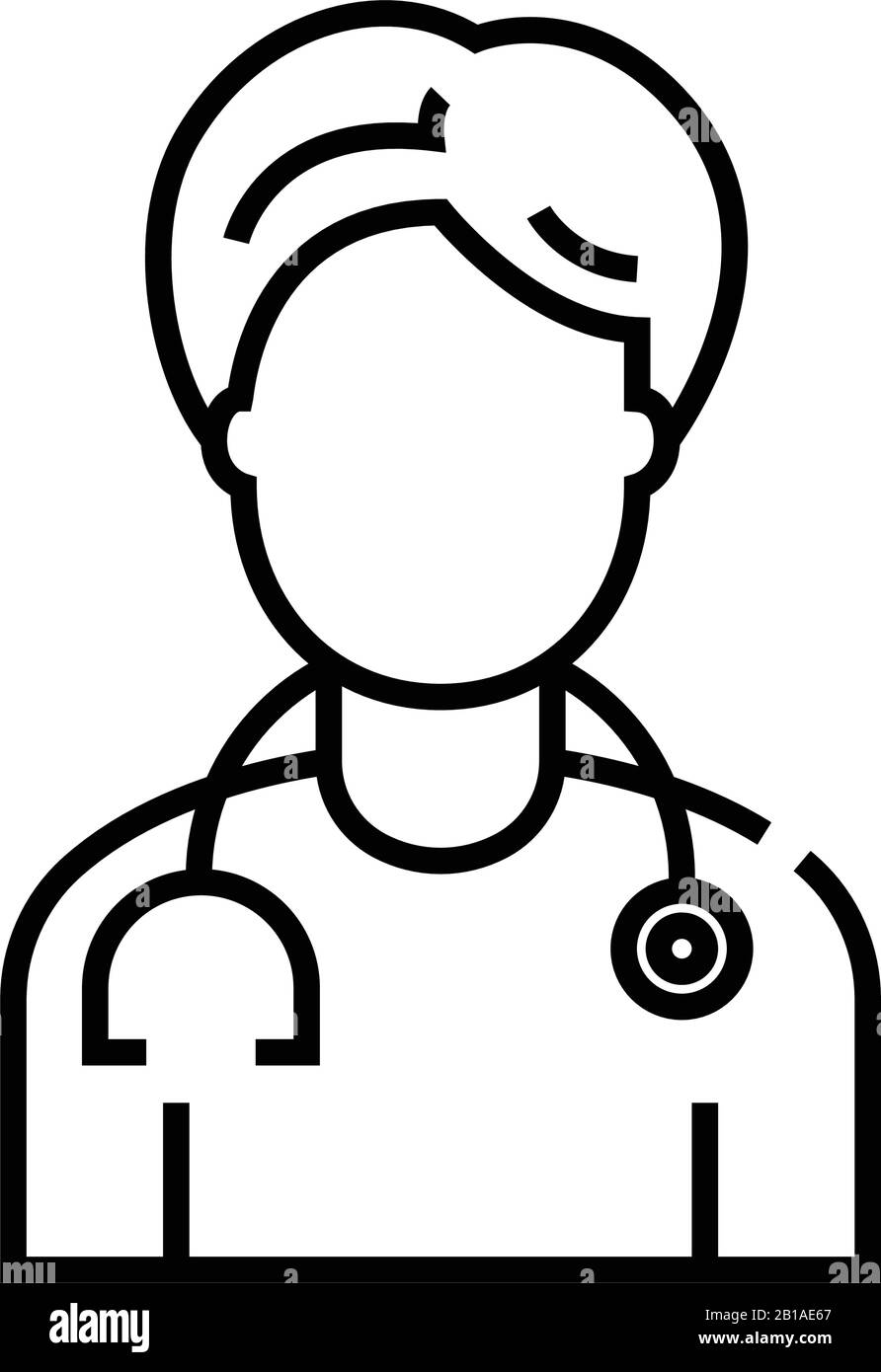 Doctor line icon, concept sign, outline vector illustration, linear ...