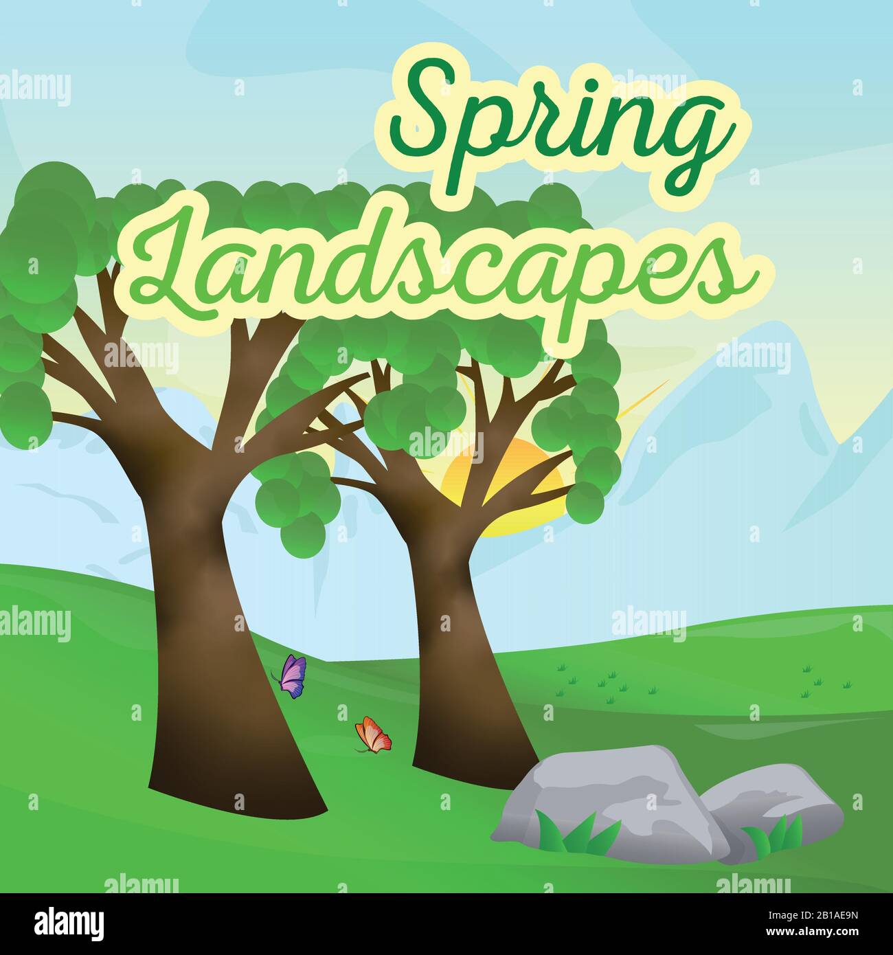 Natural spring landscape Stock Vector Image & Art - Alamy