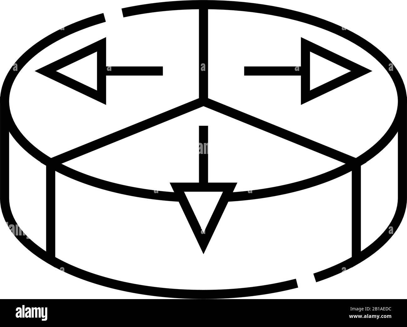 Division line icon, concept sign, outline vector illustration, linear ...