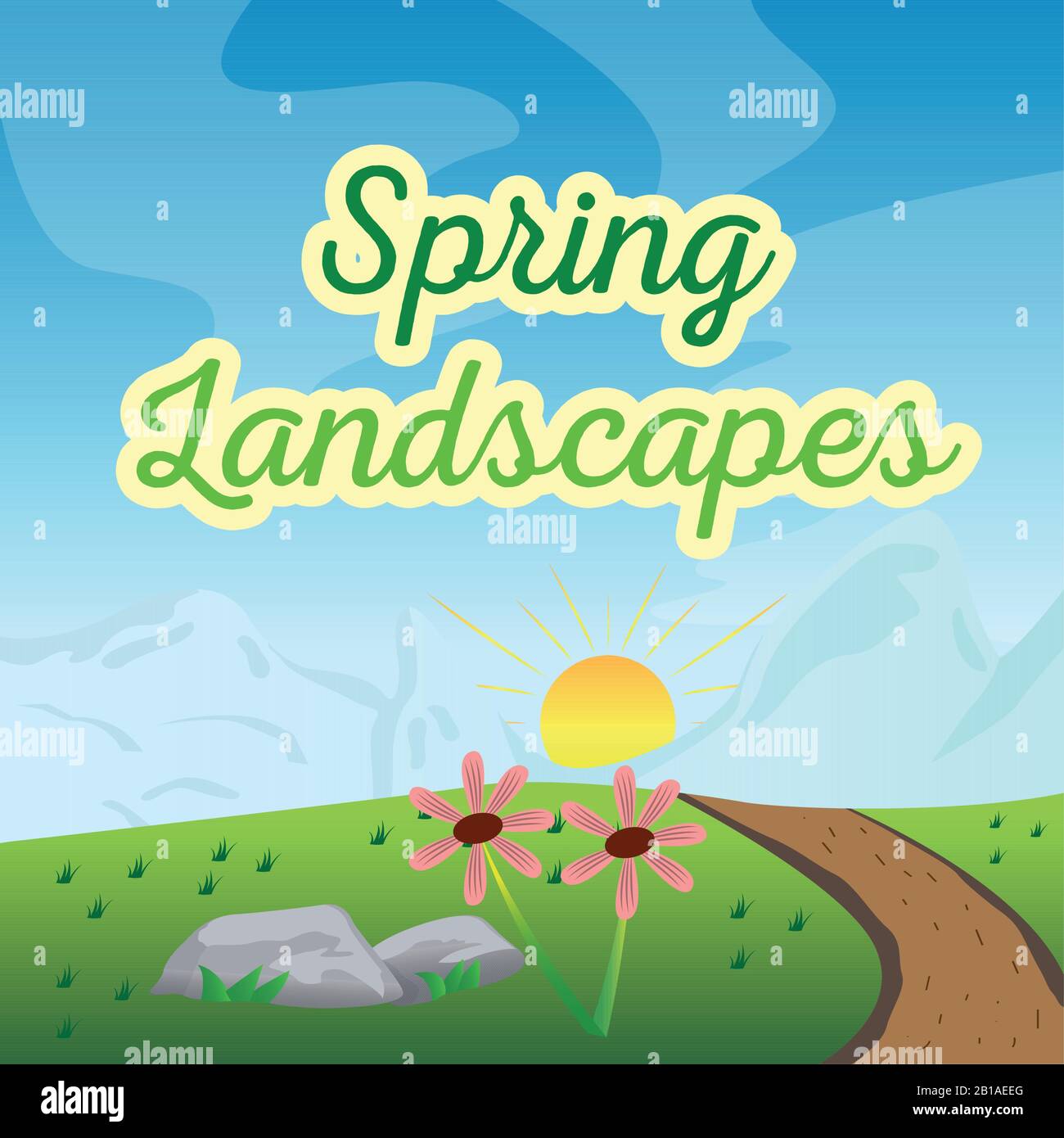 Natural spring landscape Stock Vector Image & Art - Alamy