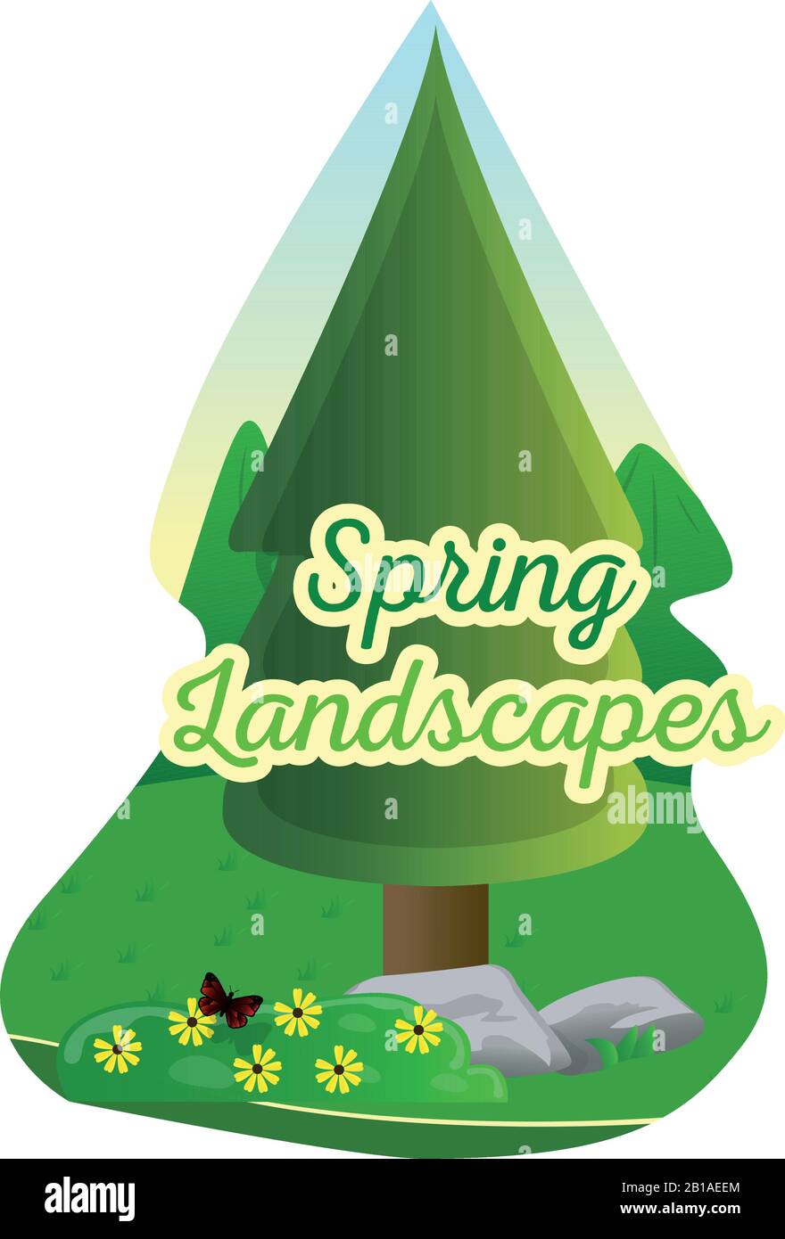 Natural spring landscape Stock Vector Image & Art - Alamy