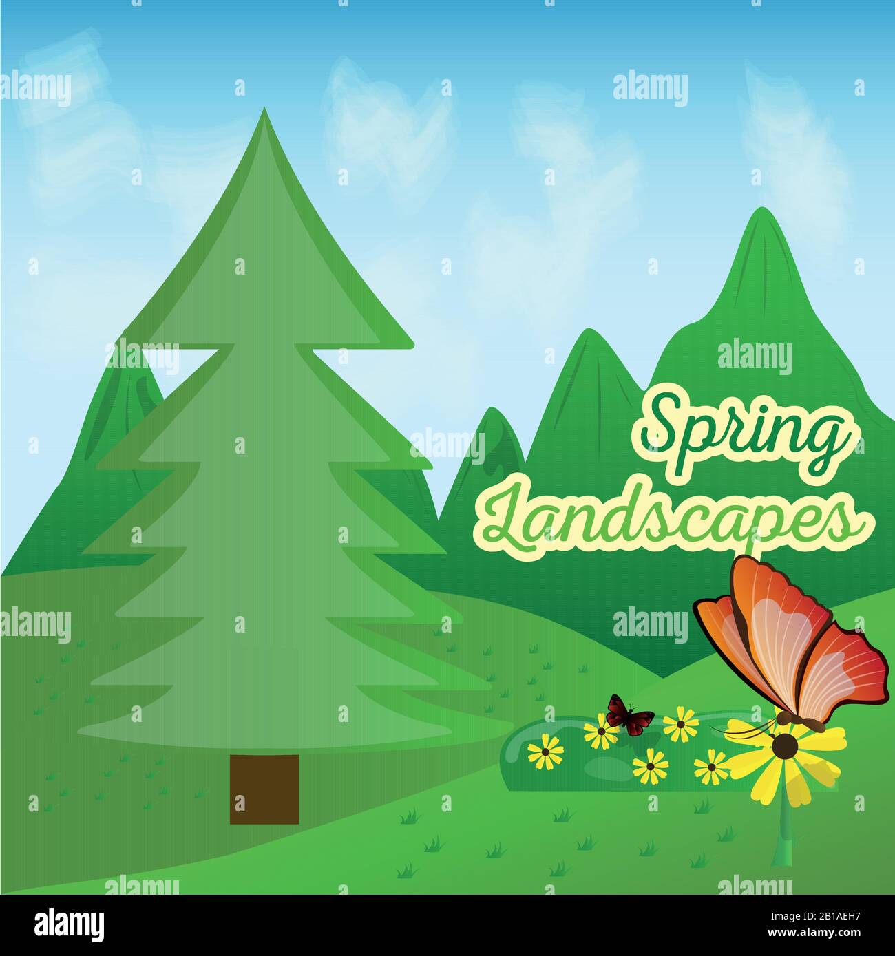 Natural spring landscape Stock Vector Image & Art - Alamy