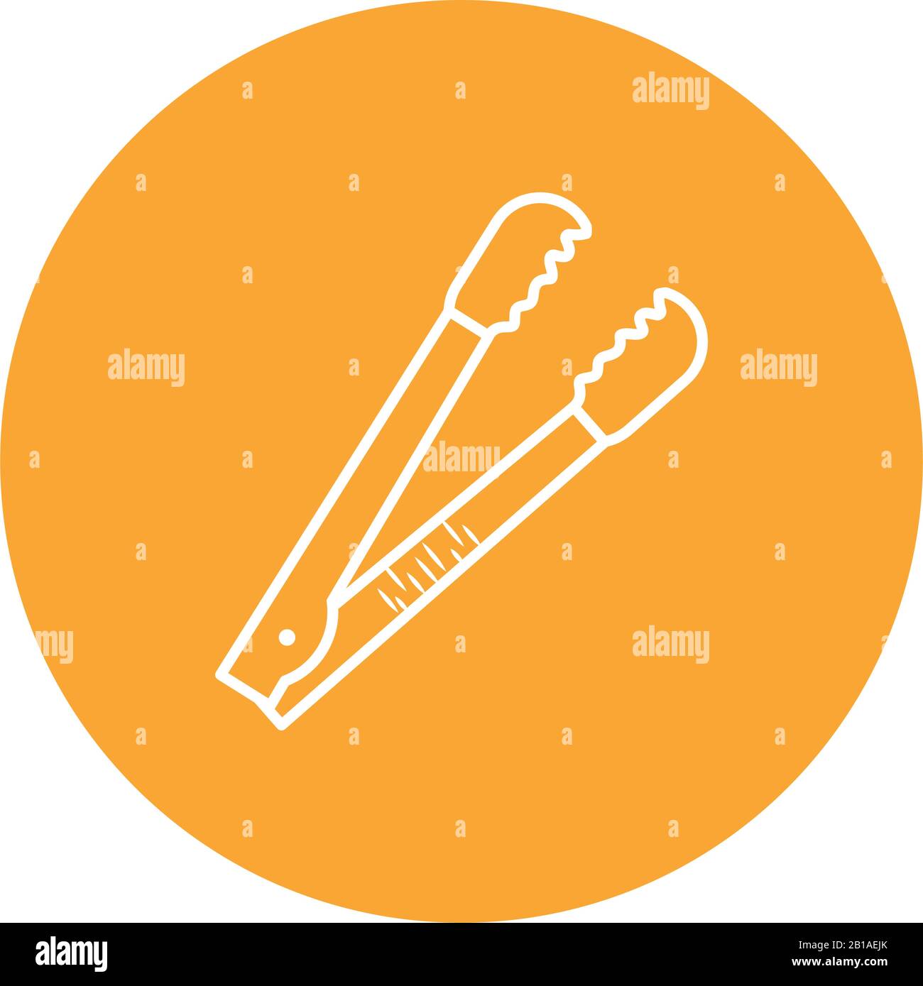 tongs block style icon design, Cook kitchen Eat food restaurant home ...