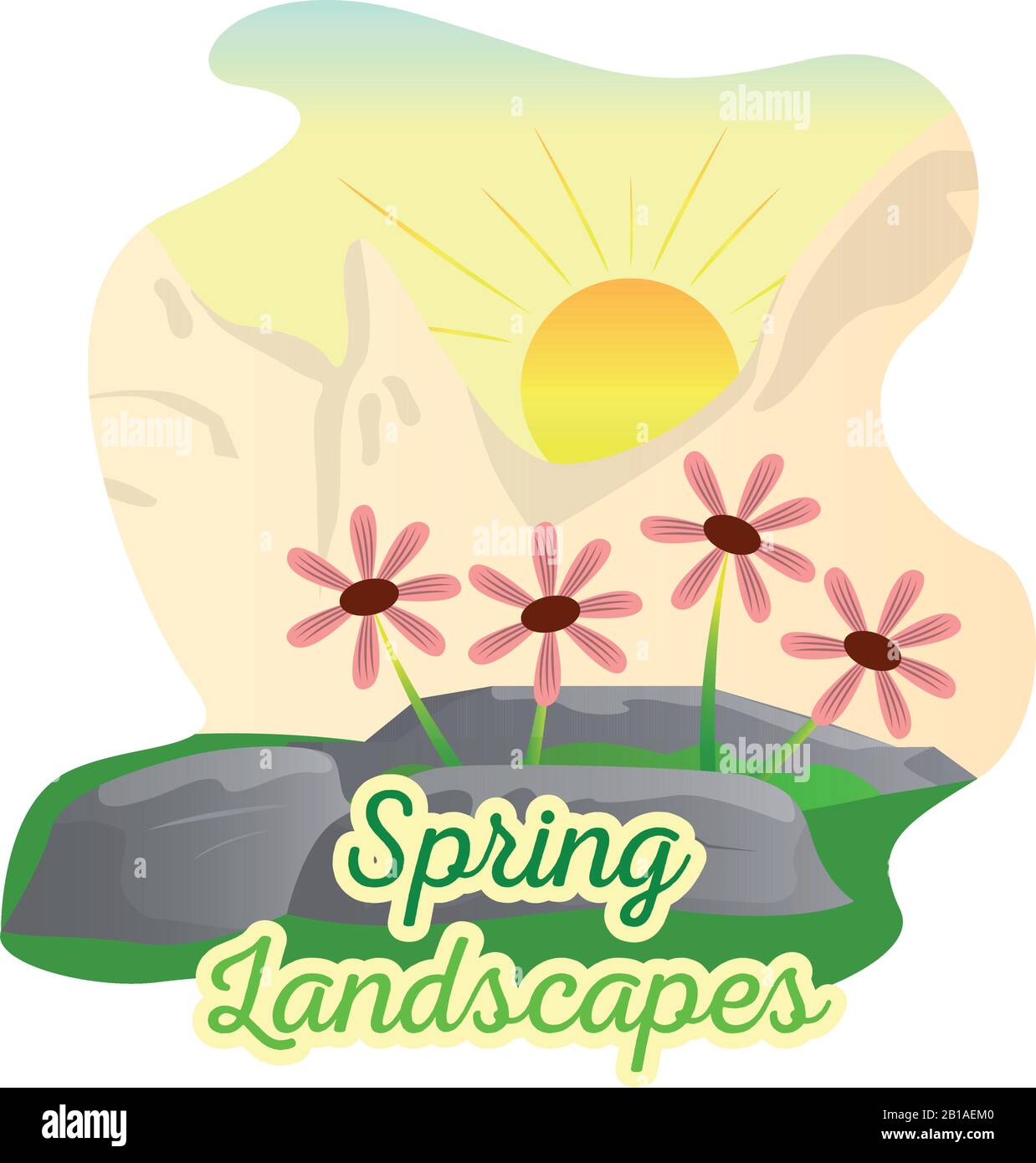 Natural spring landscape Stock Vector Image & Art - Alamy