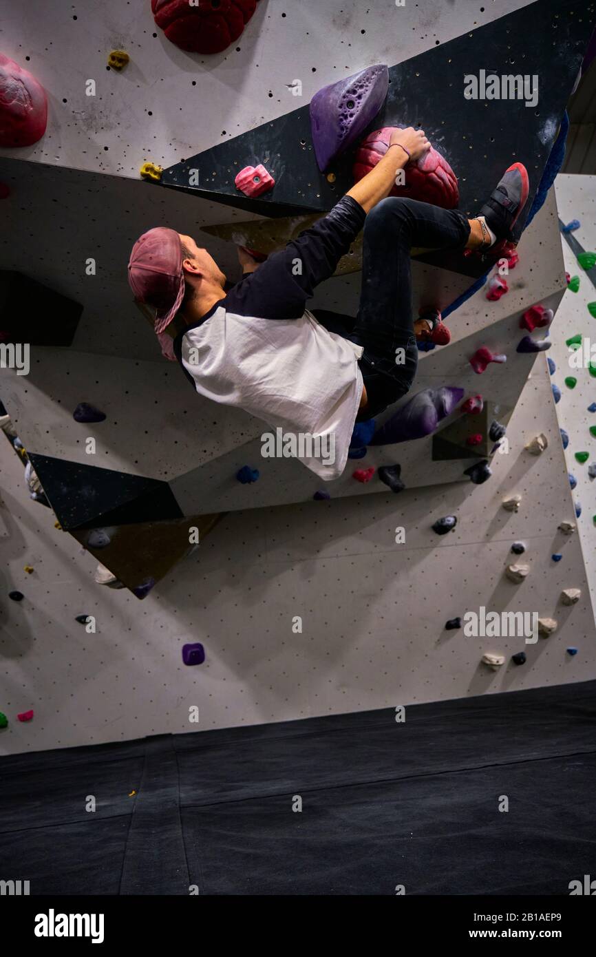 Indoor Rock Climbing Stock Photo - Alamy