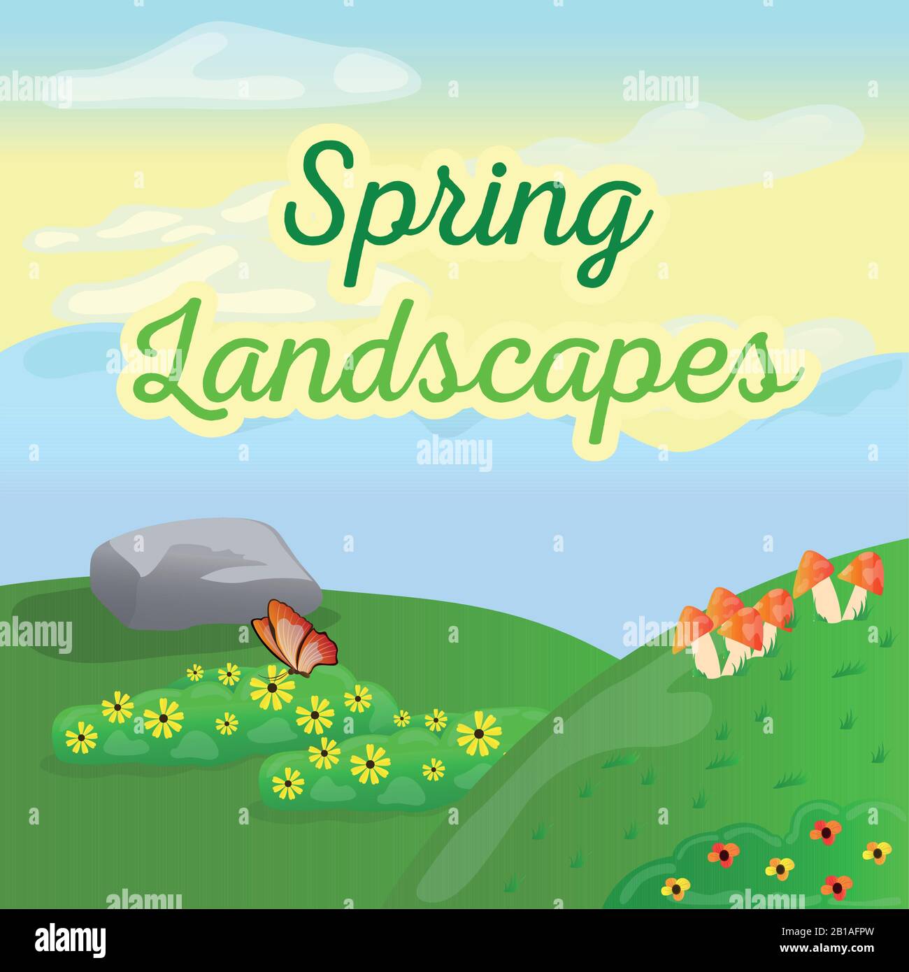 Natural spring landscape Stock Vector Image & Art - Alamy