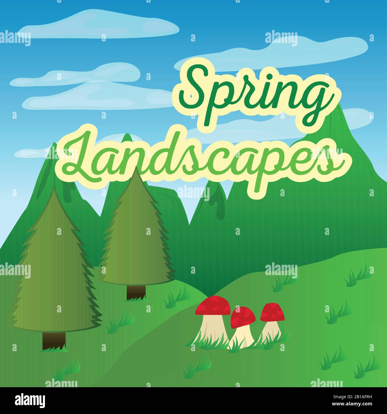 Natural spring landscape Stock Vector Image & Art - Alamy