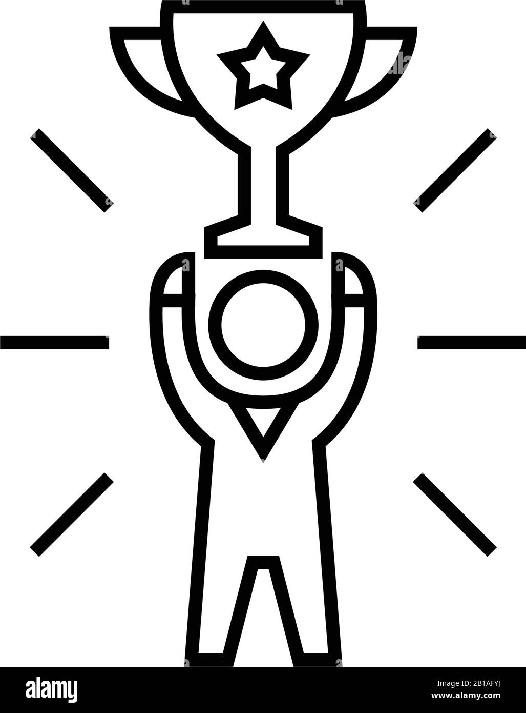 Cup winner line icon, concept sign, outline vector illustration, linear ...