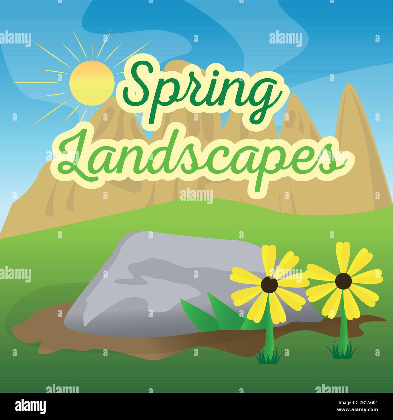 Natural spring landscape Stock Vector Image & Art - Alamy