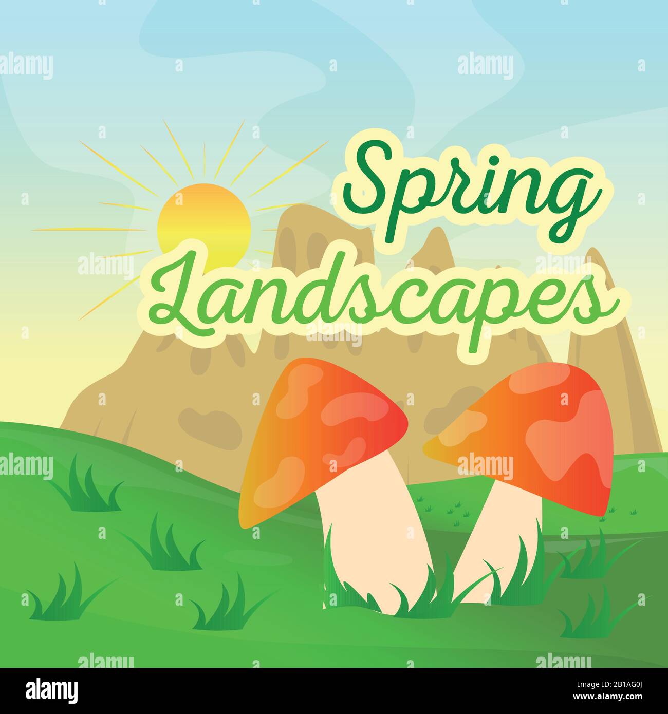 Natural spring landscape Stock Vector Image & Art - Alamy