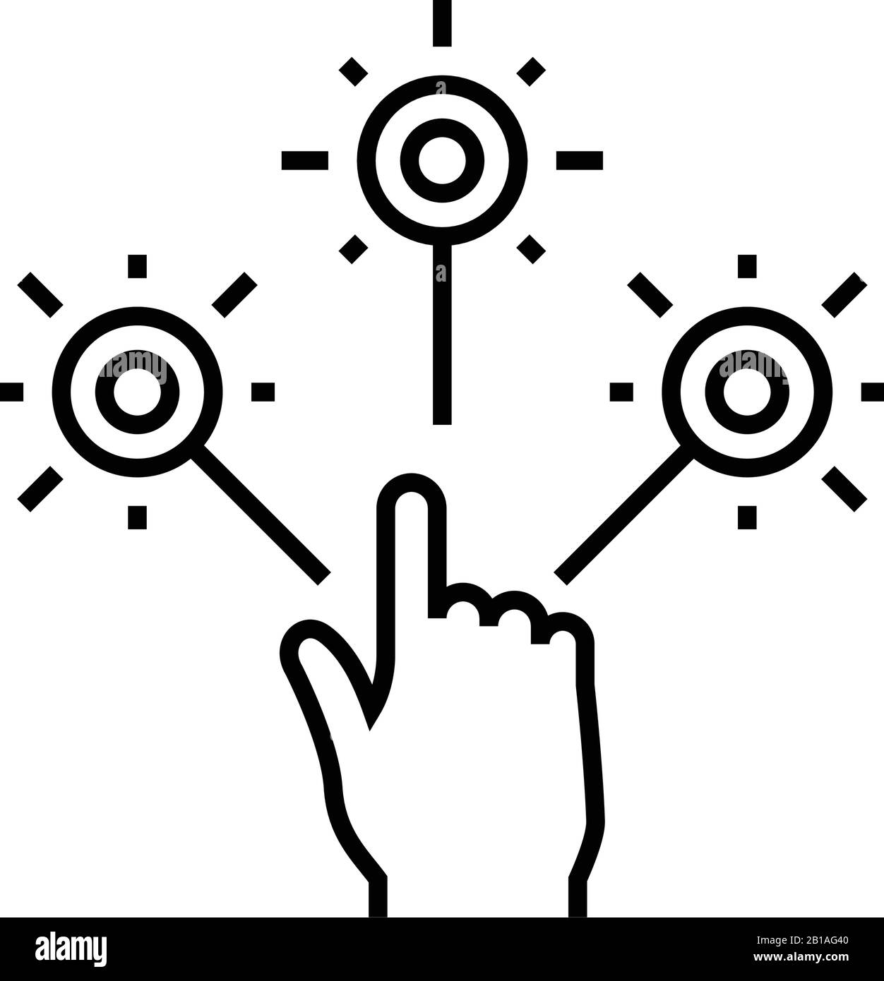 Difficult option line icon, concept sign, outline vector illustration ...