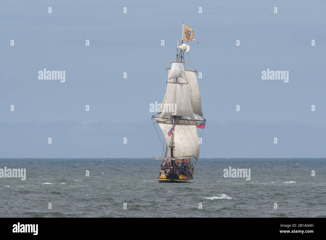 Russian three mast full-rigged frigate ship Shtandart at the North Sea ...