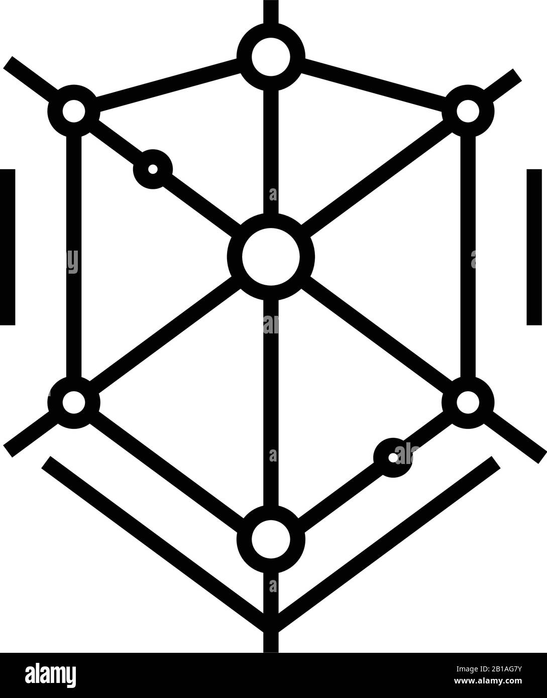 Connecting data line icon, concept sign, outline vector illustration ...