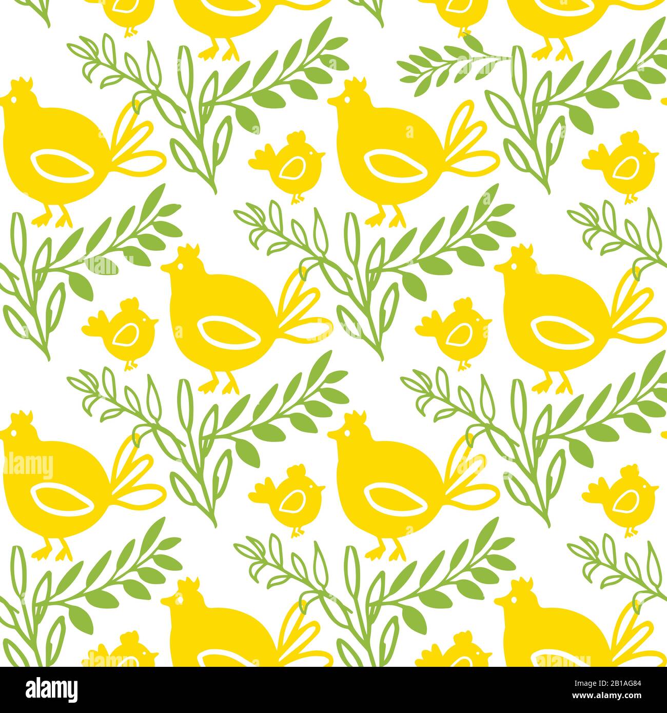 Vector Seamless pattern Chickens bird yellow color Stock Vector Image ...