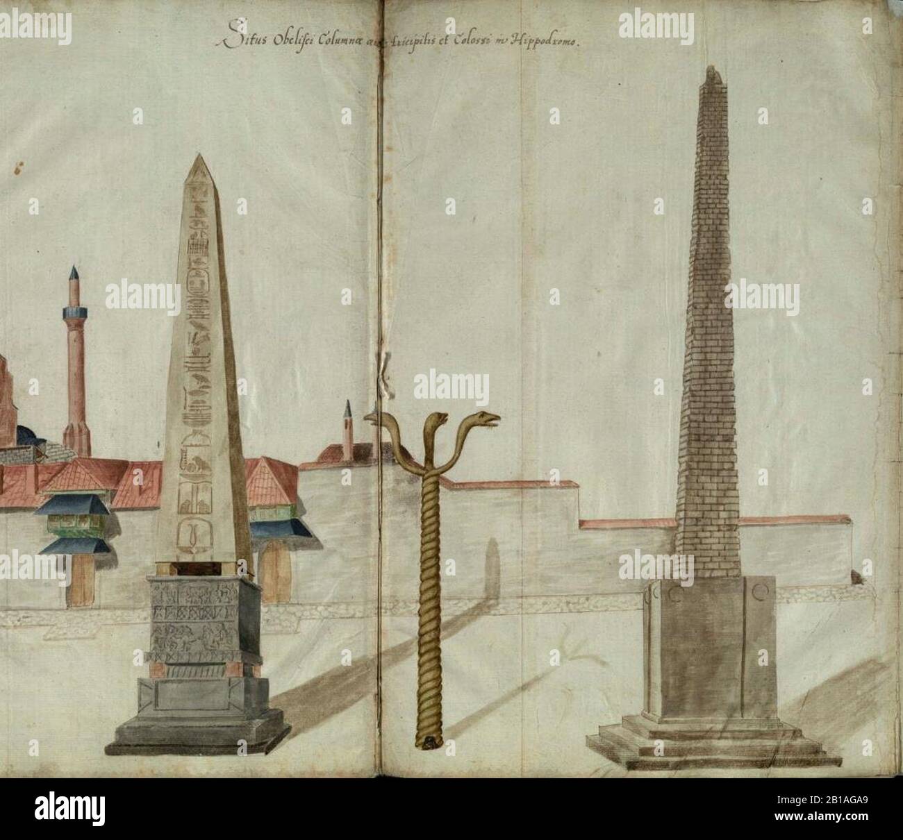 Freshfield Album fol 20 - Obelisk of Theodosius, Serpent Column, Walled ...