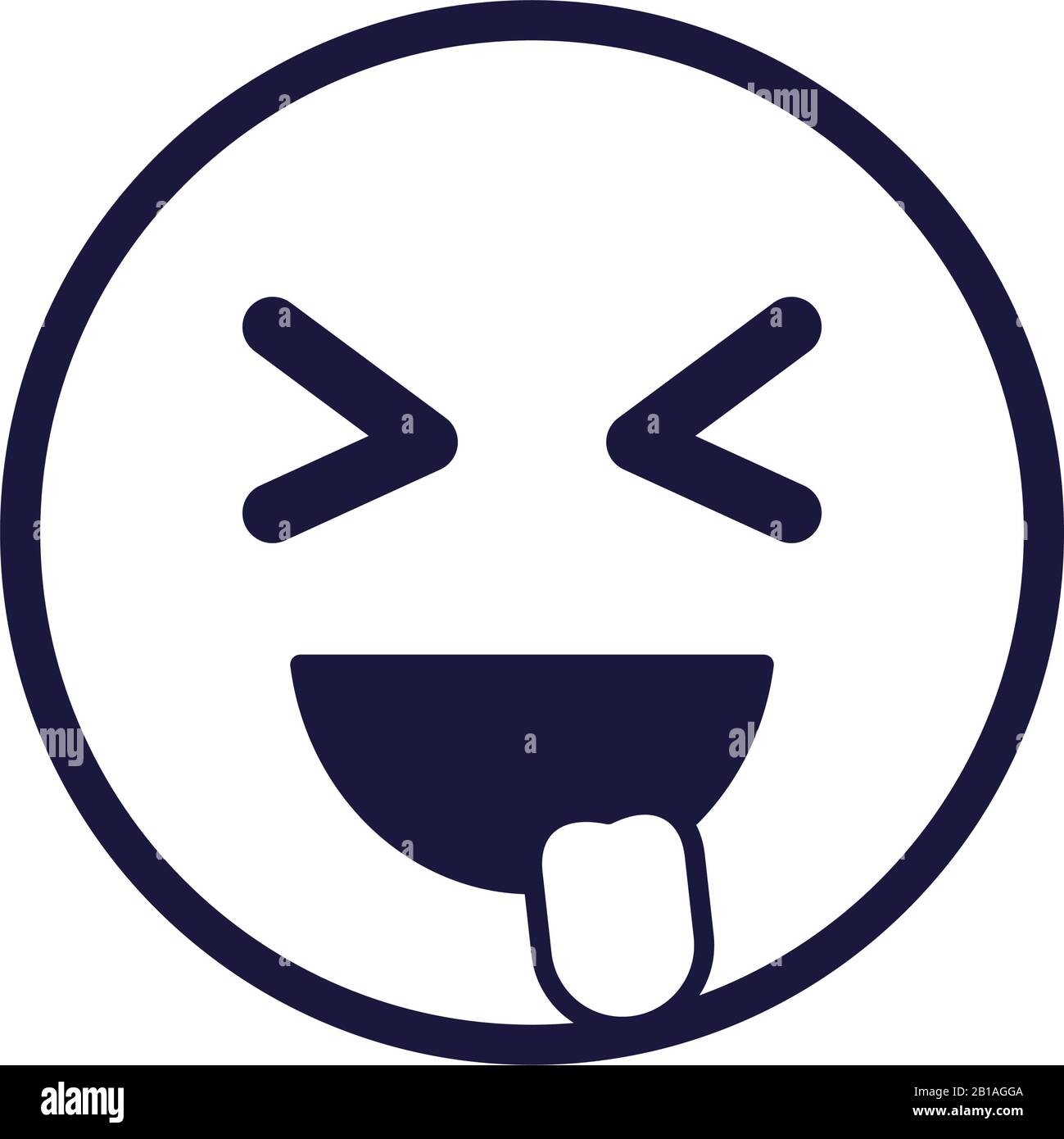 Wink emoji face flat style icon design, Cartoon expression cute ...