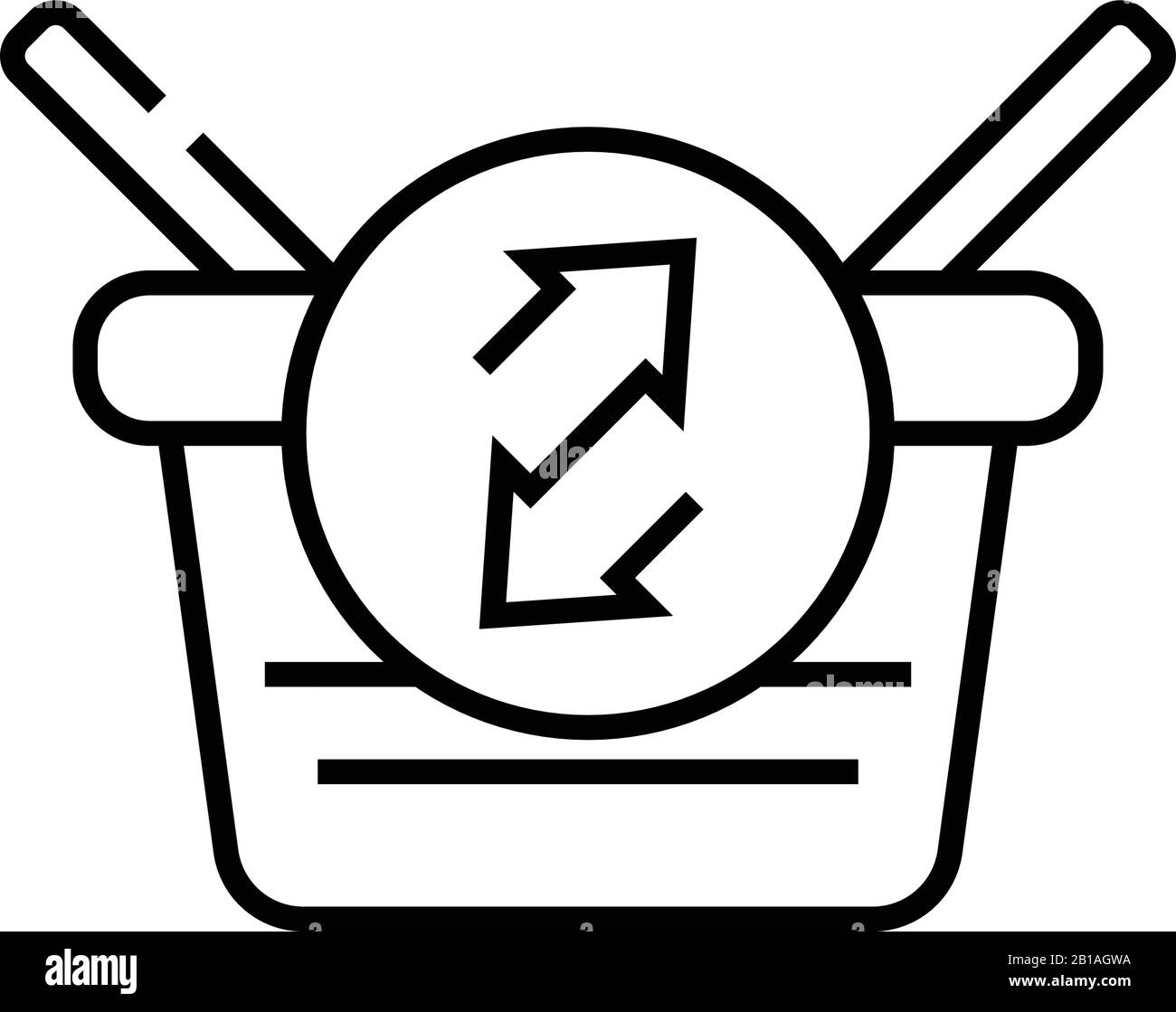 Consumer basket line icon, concept sign, outline vector illustration ...