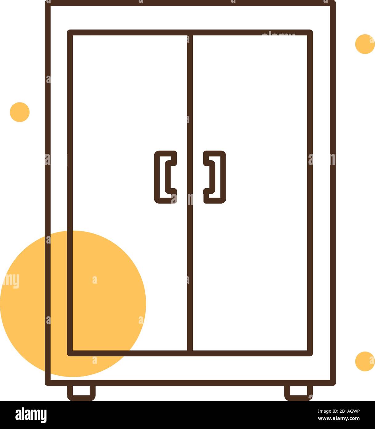 closet block and line style icon design, Home room decoration interior ...