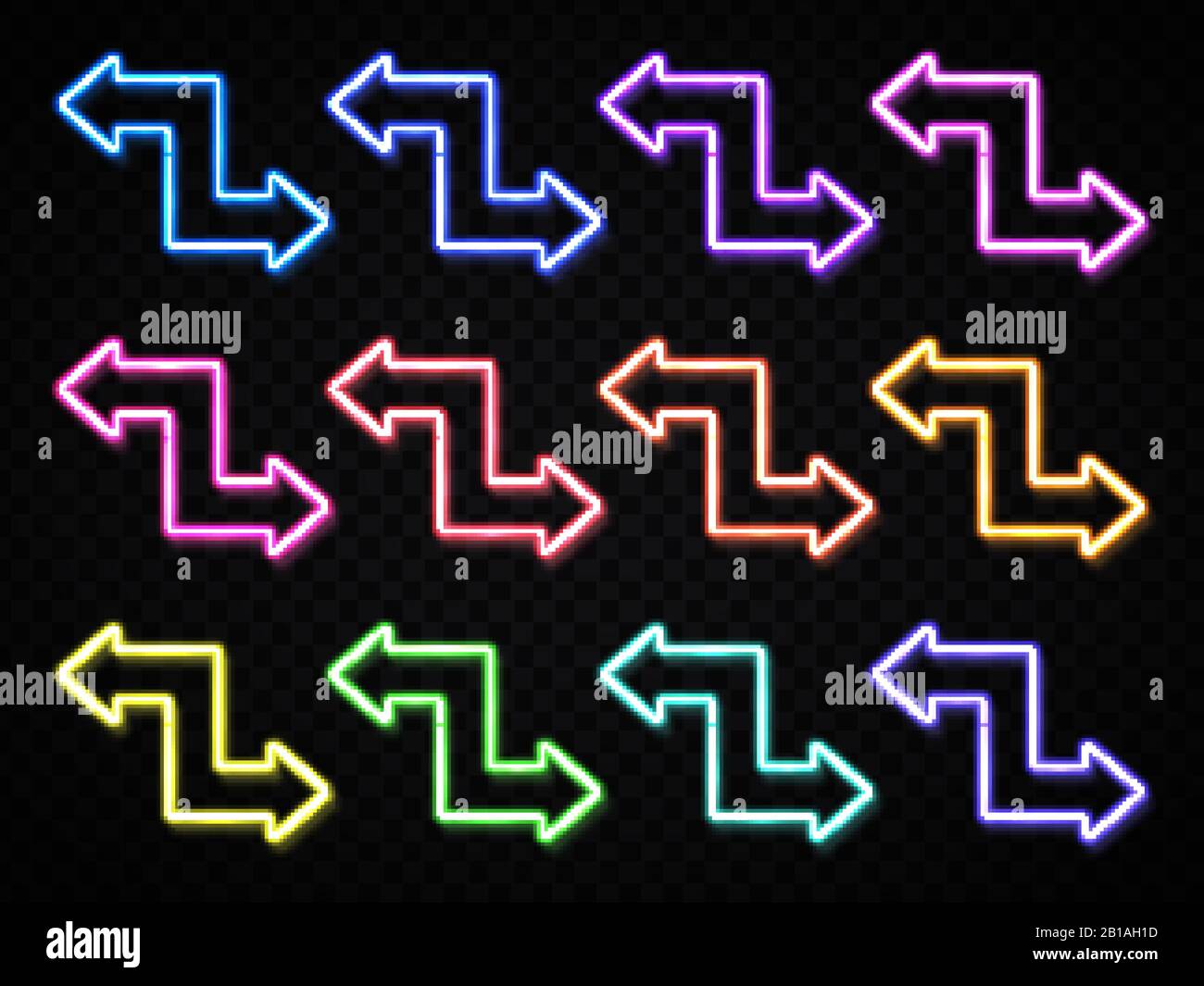 Euclidean Vector Arrow Neon Lighting Neon Arrow Vector Free, 54% OFF
