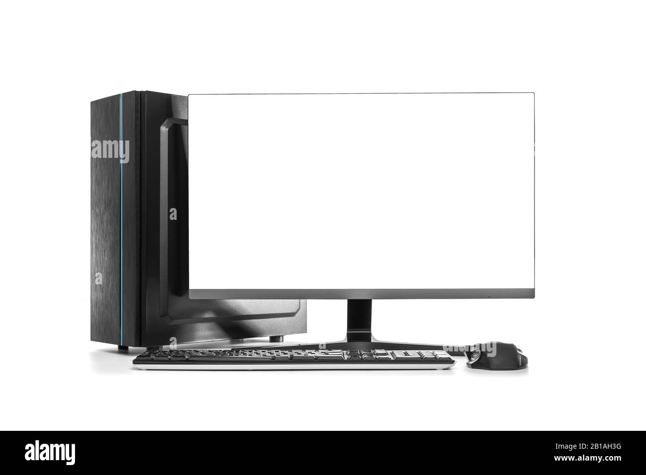 Desktop PC on white background Stock Photo - Alamy
