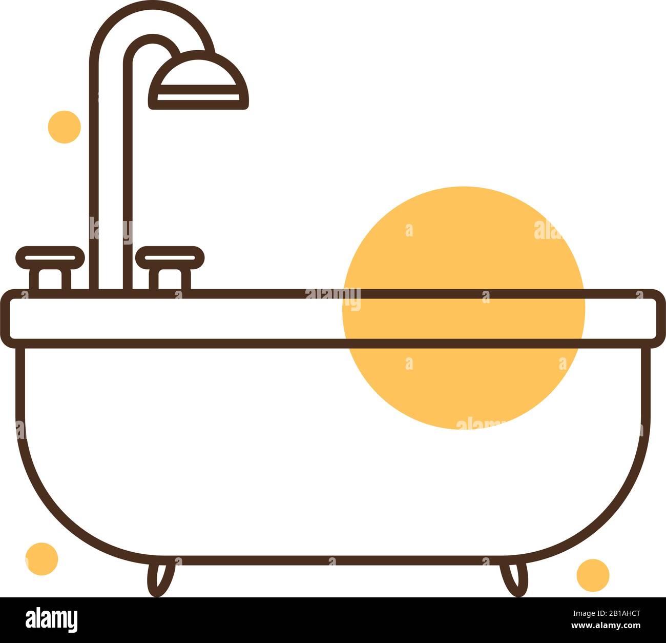 Shower block and line style icon design, Bathroom home houise interior ...