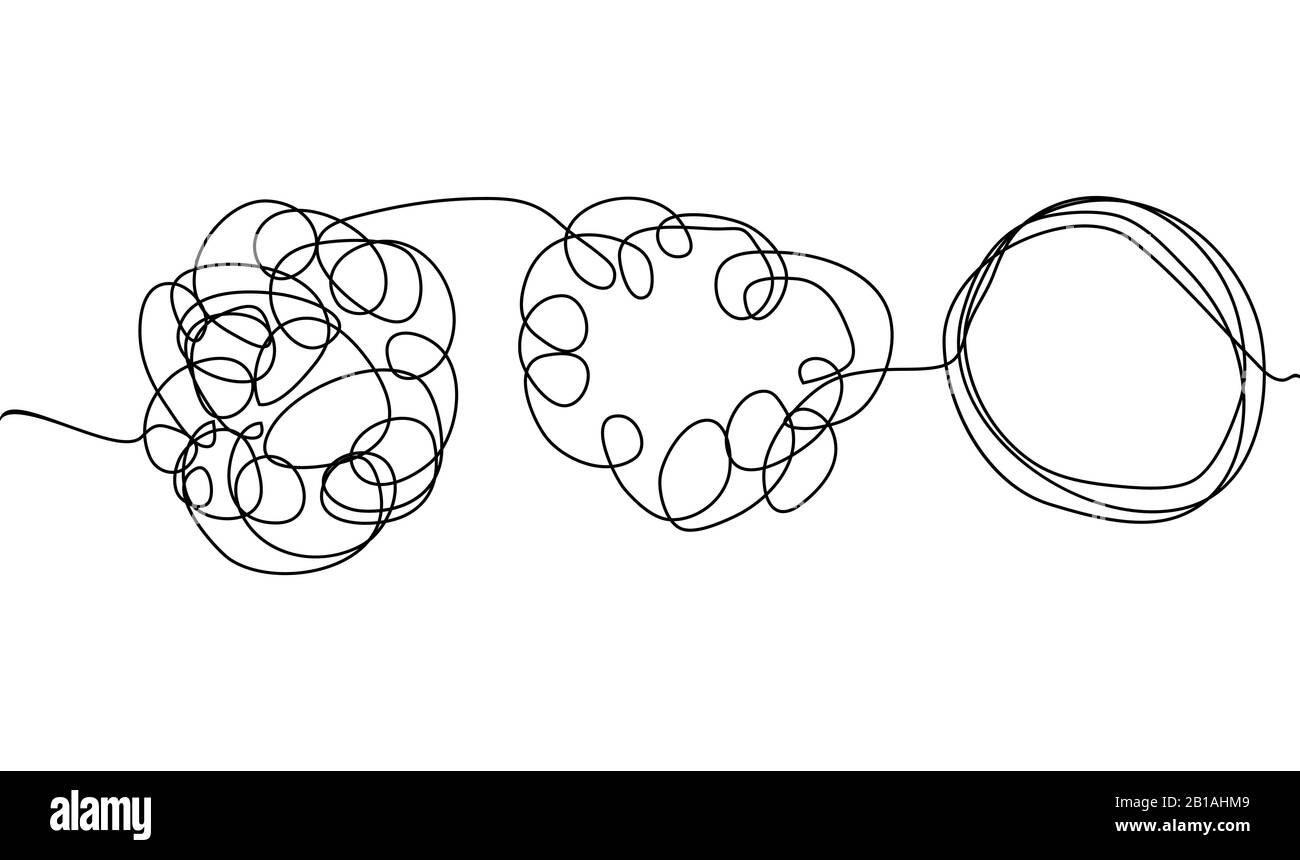 Abstract minimalist doodle on white isolated background. Continuous one ...