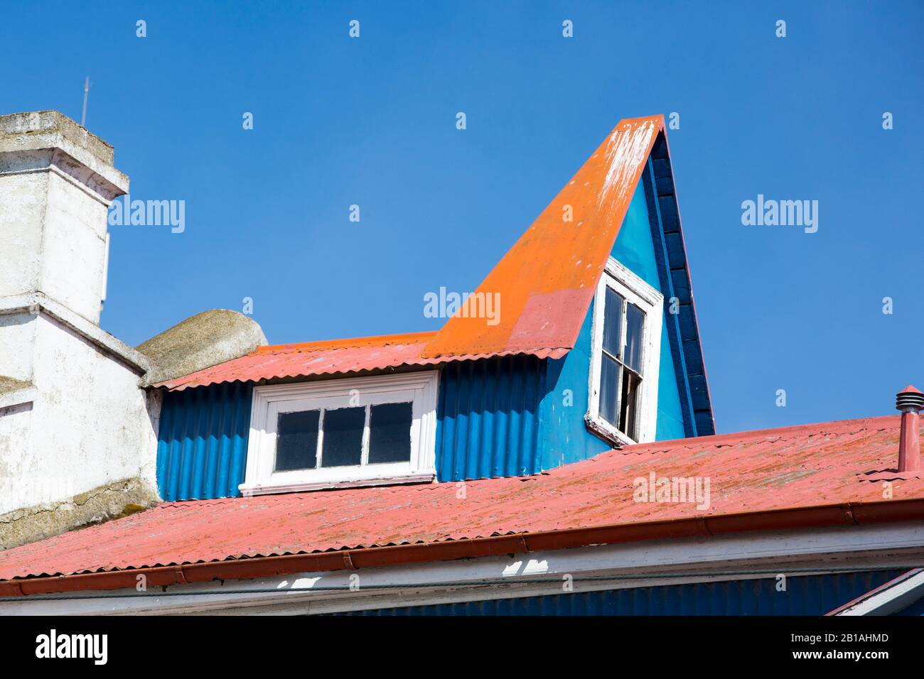 A weird shaped roof extension in Punta Arenas, Chile Stock Photo - Alamy