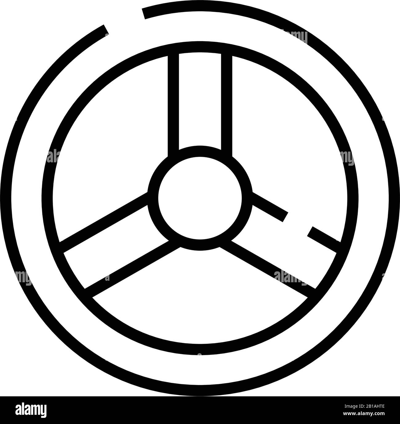 Driving wheel line icon, concept sign, outline vector illustration ...