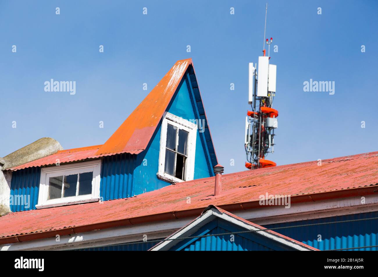 A weird shaped roof extension in Punta Arenas, Chile Stock Photo - Alamy