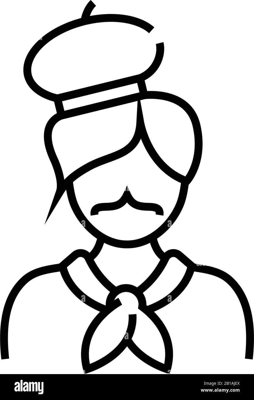 Cooking master line icon, concept sign, outline vector illustration ...