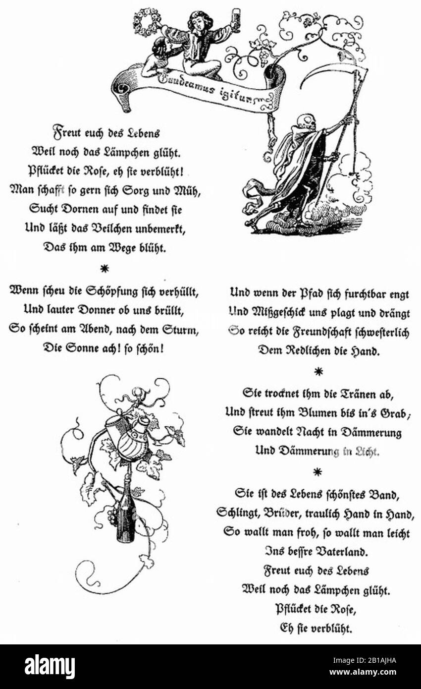 Freut euch des Lebens (Illustrationen von Franz Graf von Pocci und Ludwig Richter Stock Photo ...