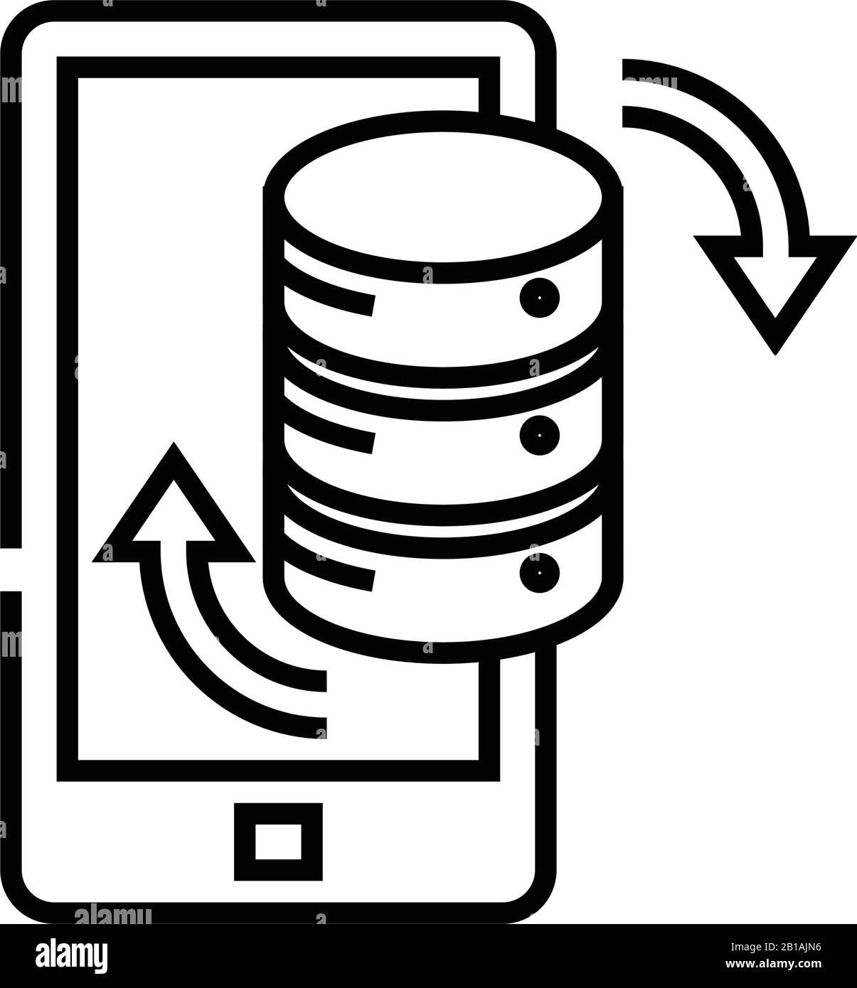 Data converting line icon, concept sign, outline vector illustration ...