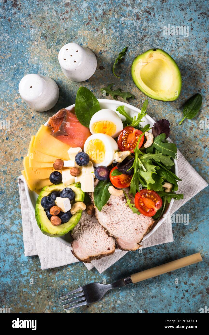 Keto* plate avocado nuts hi-res stock photography and images - Alamy