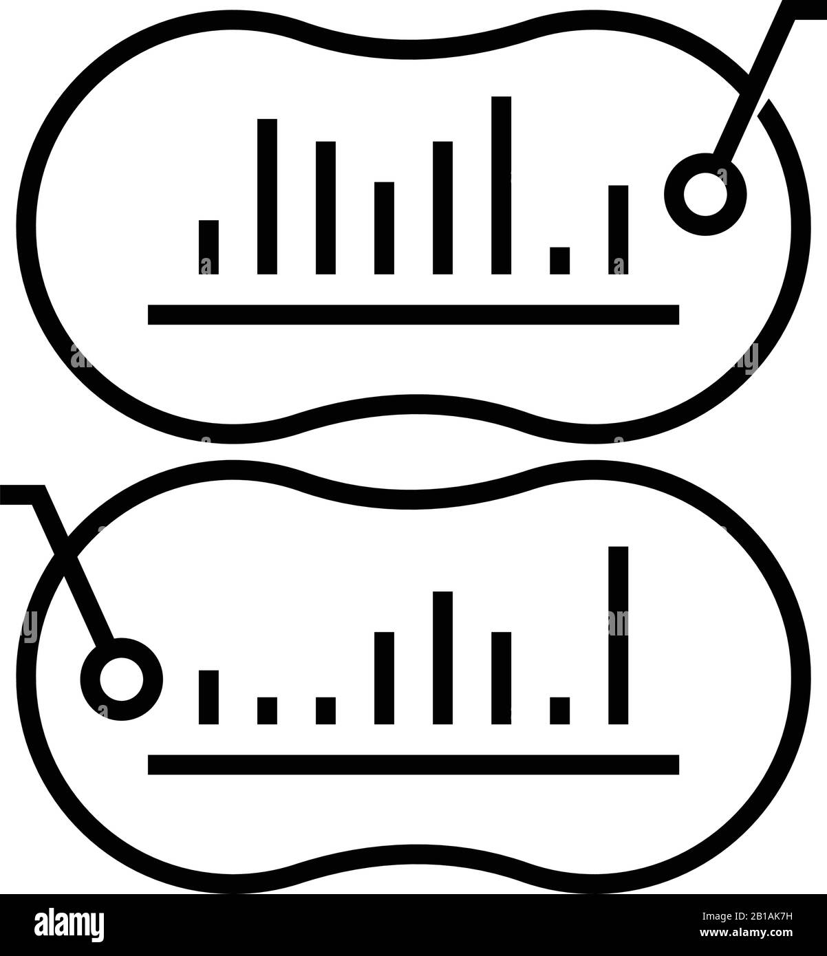 Different value line icon, concept sign, outline vector illustration ...