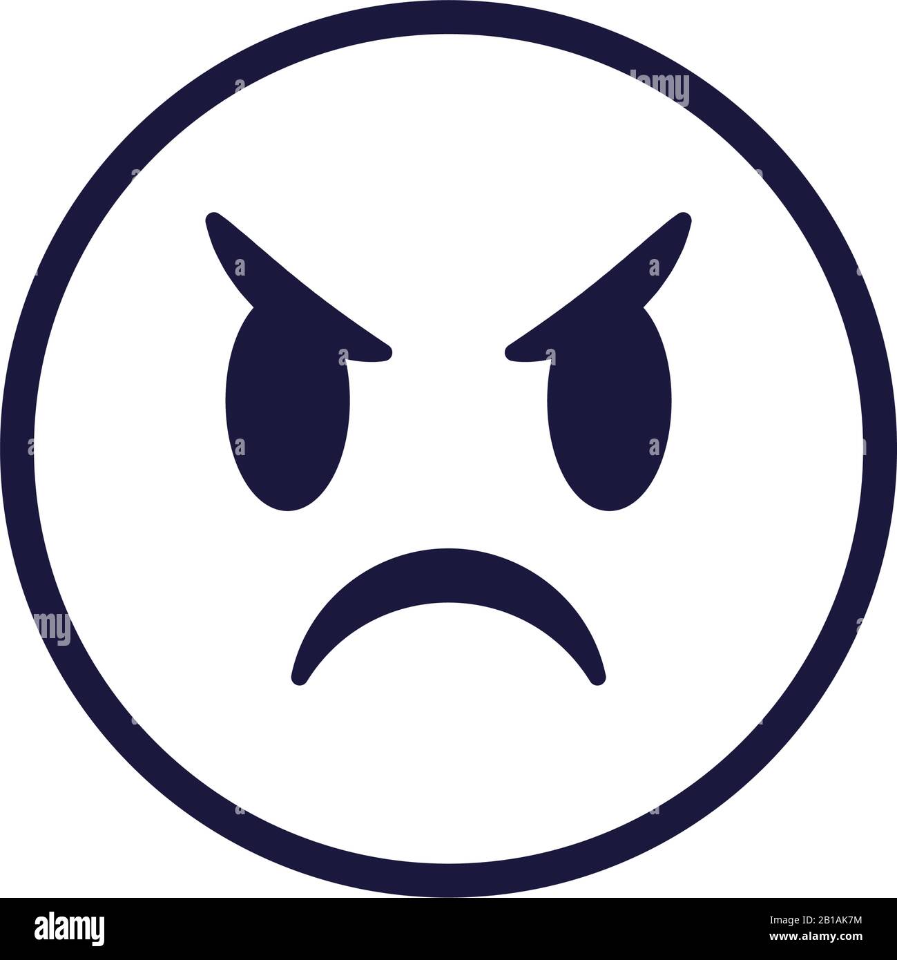 Angry emoji face flat style icon design, Cartoon expression cute ...