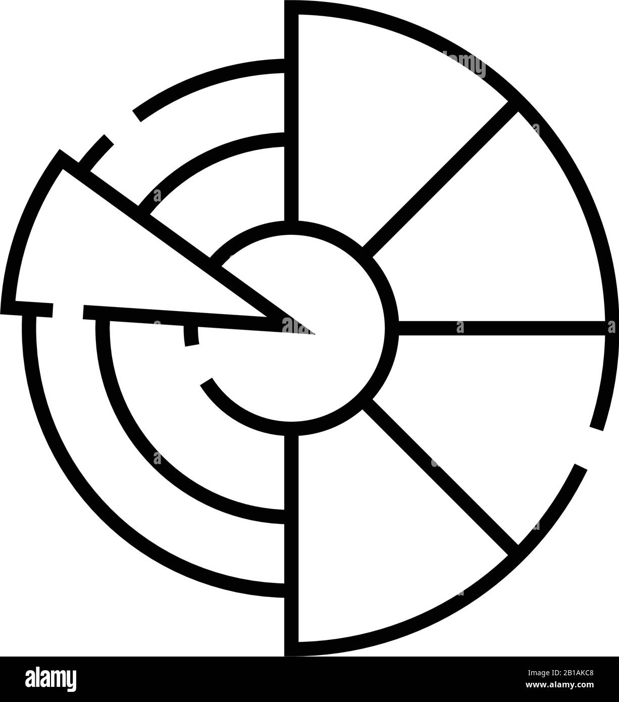 Diagram parts line icon, concept sign, outline vector illustration ...