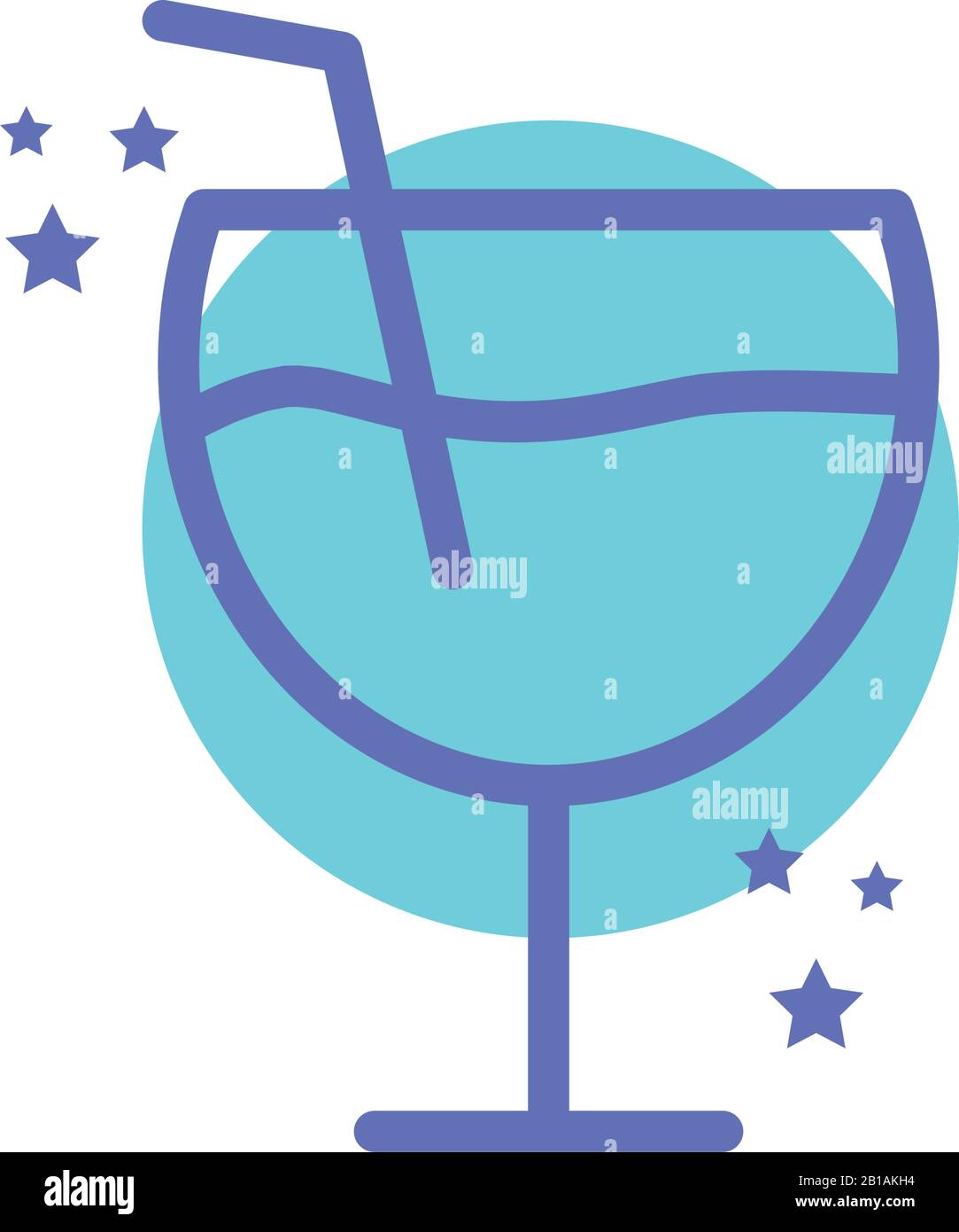 Isolated water cup drink block line style icon vector design Stock ...