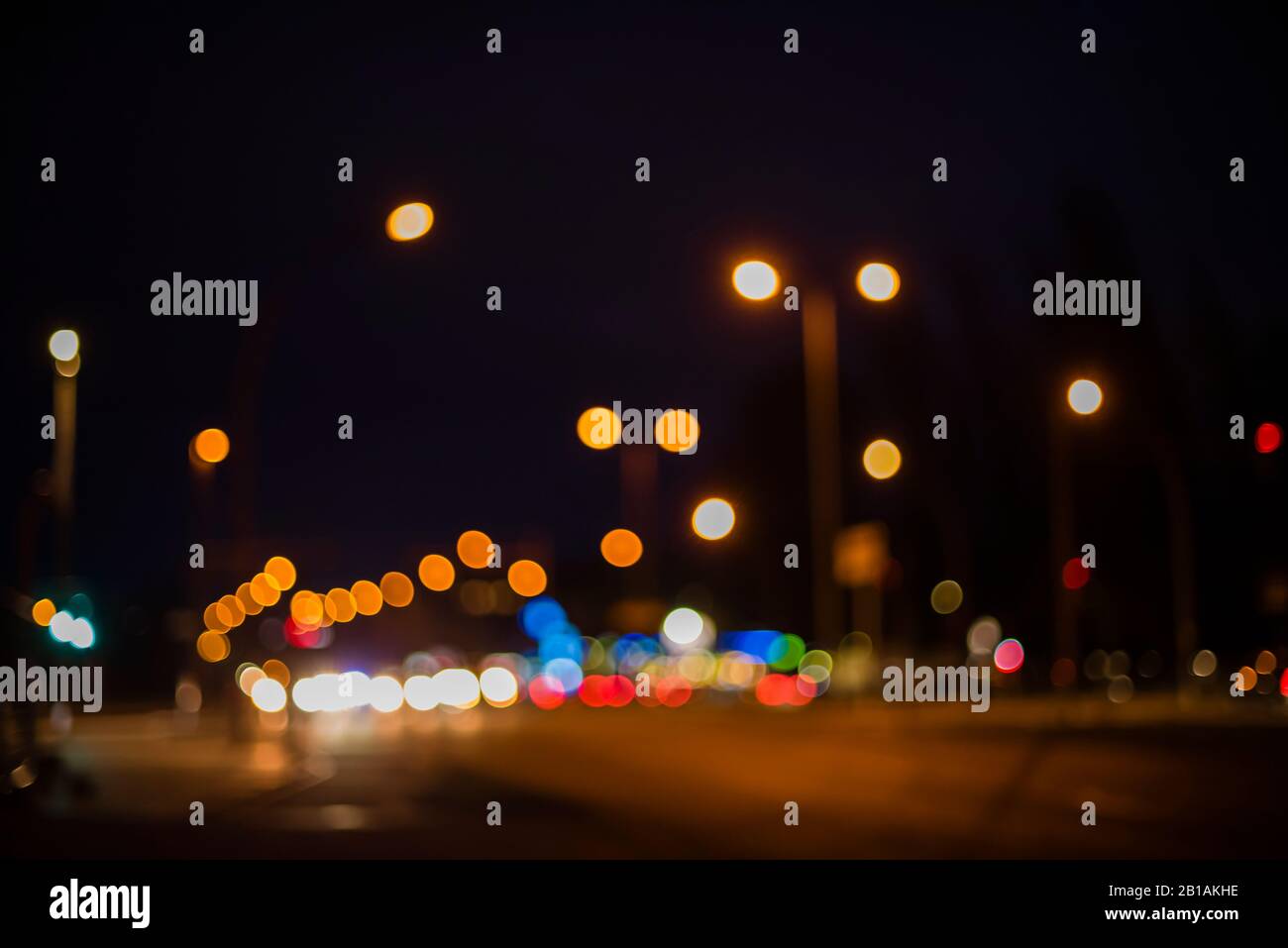 Bokeh photography in urban environment, beautiful bokeh, street lights ...