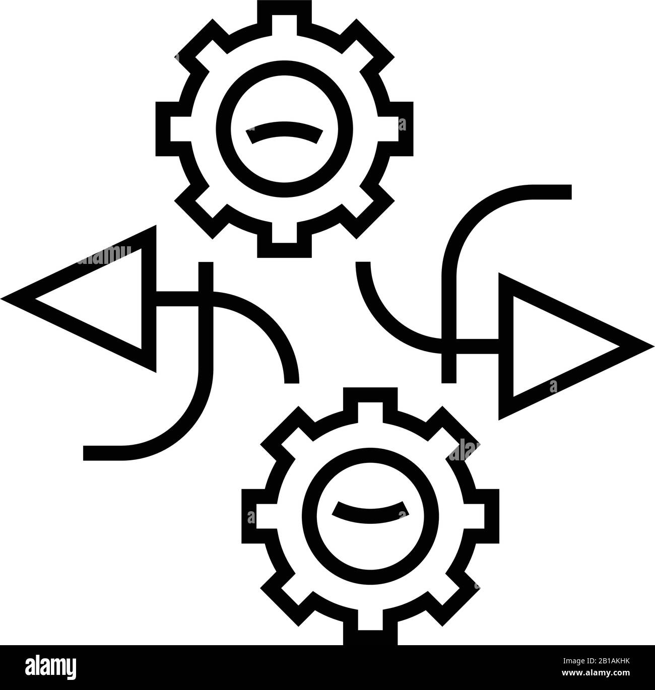 Configuration line icon, concept sign, outline vector illustration ...