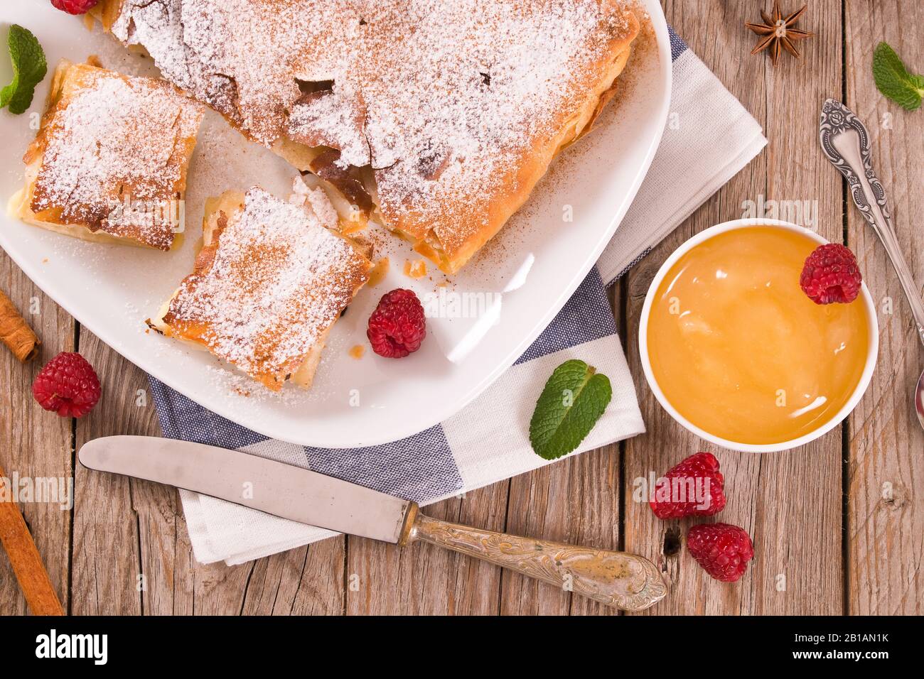 Bougatsa greek puff pastry hi-res stock photography and images - Alamy