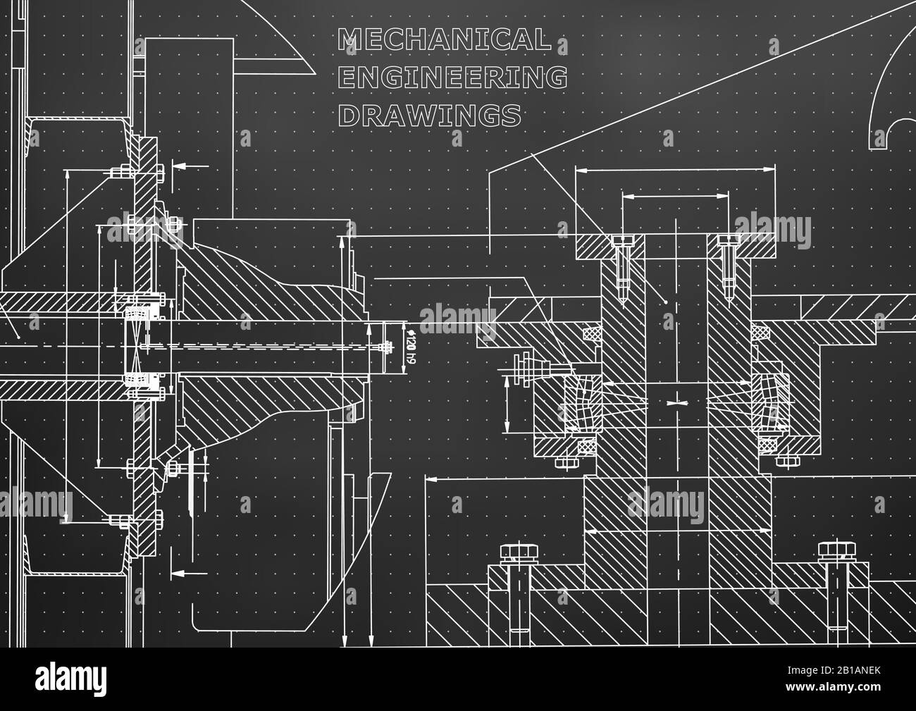 Technical illustration. Mechanical engineering. Backgrounds of ...
