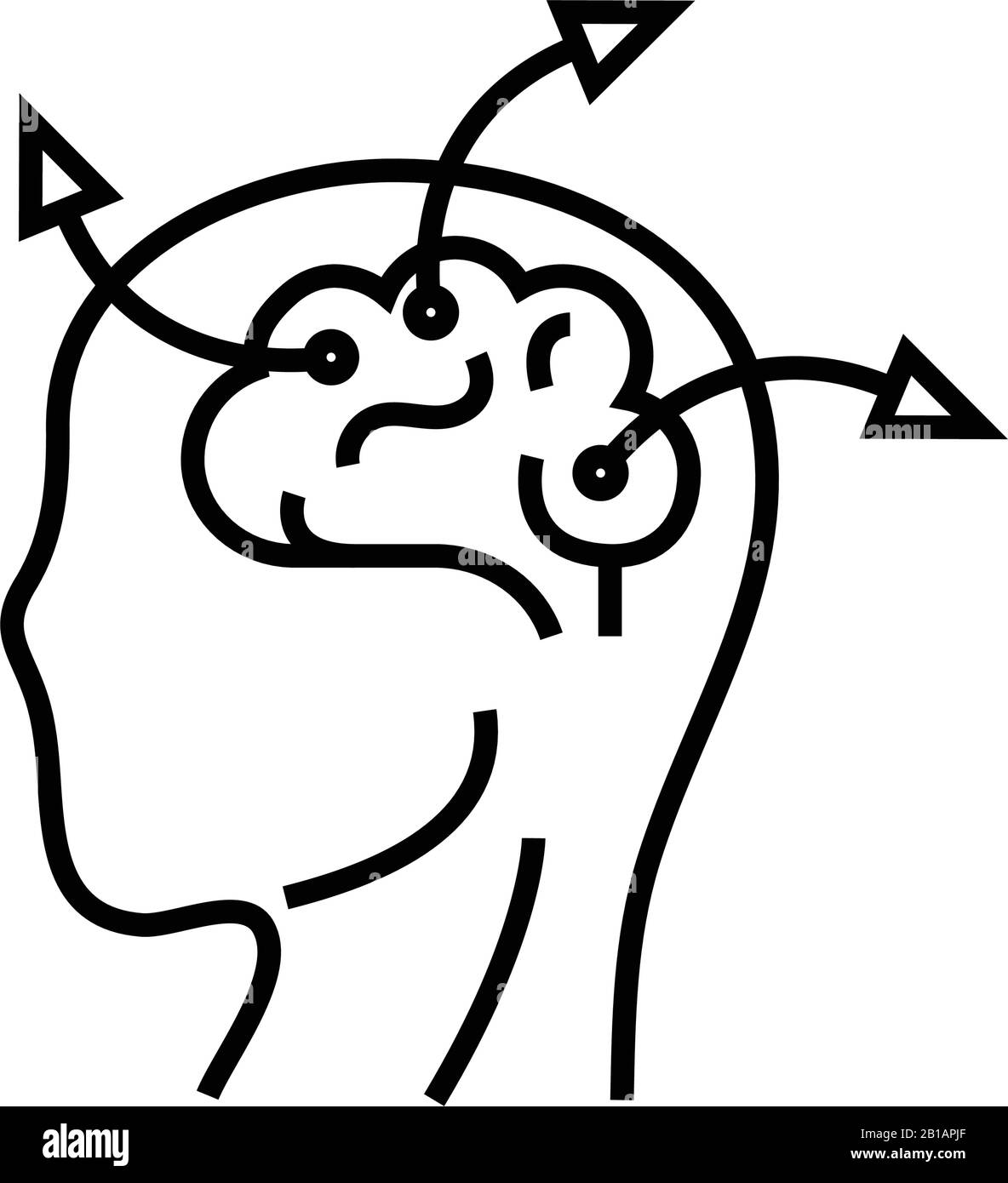 Creative mind line icon, concept sign, outline vector illustration ...