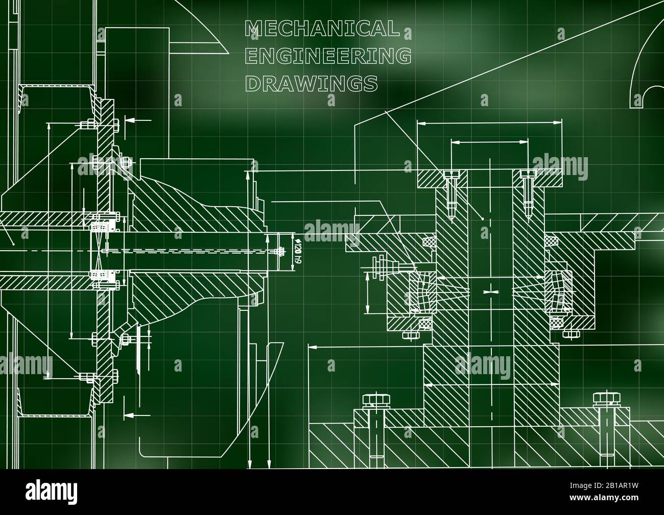 Technical illustration. Mechanical engineering. Backgrounds of ...