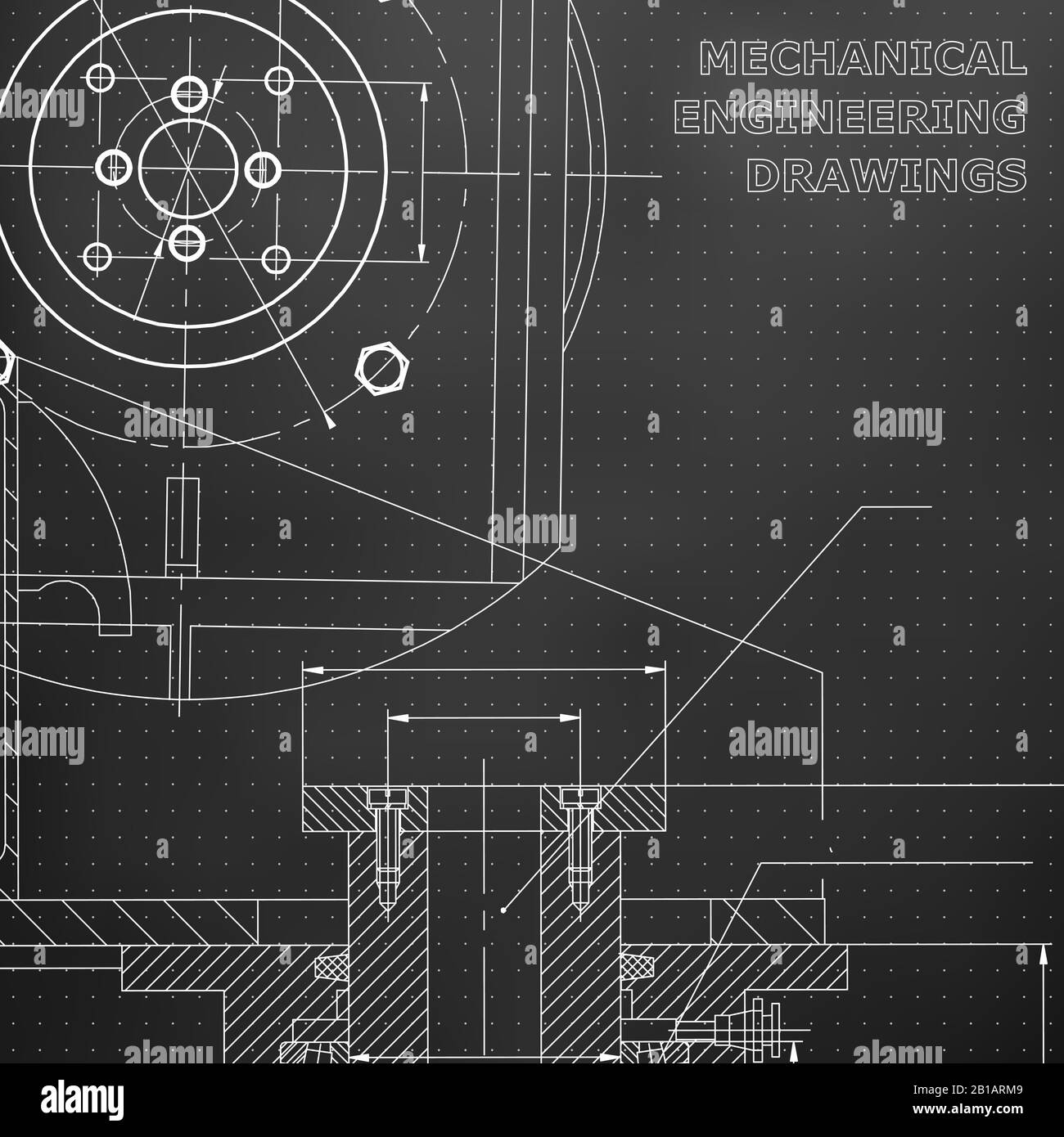 Mechanics. Technical design. Engineering style. Mechanical. Black ...