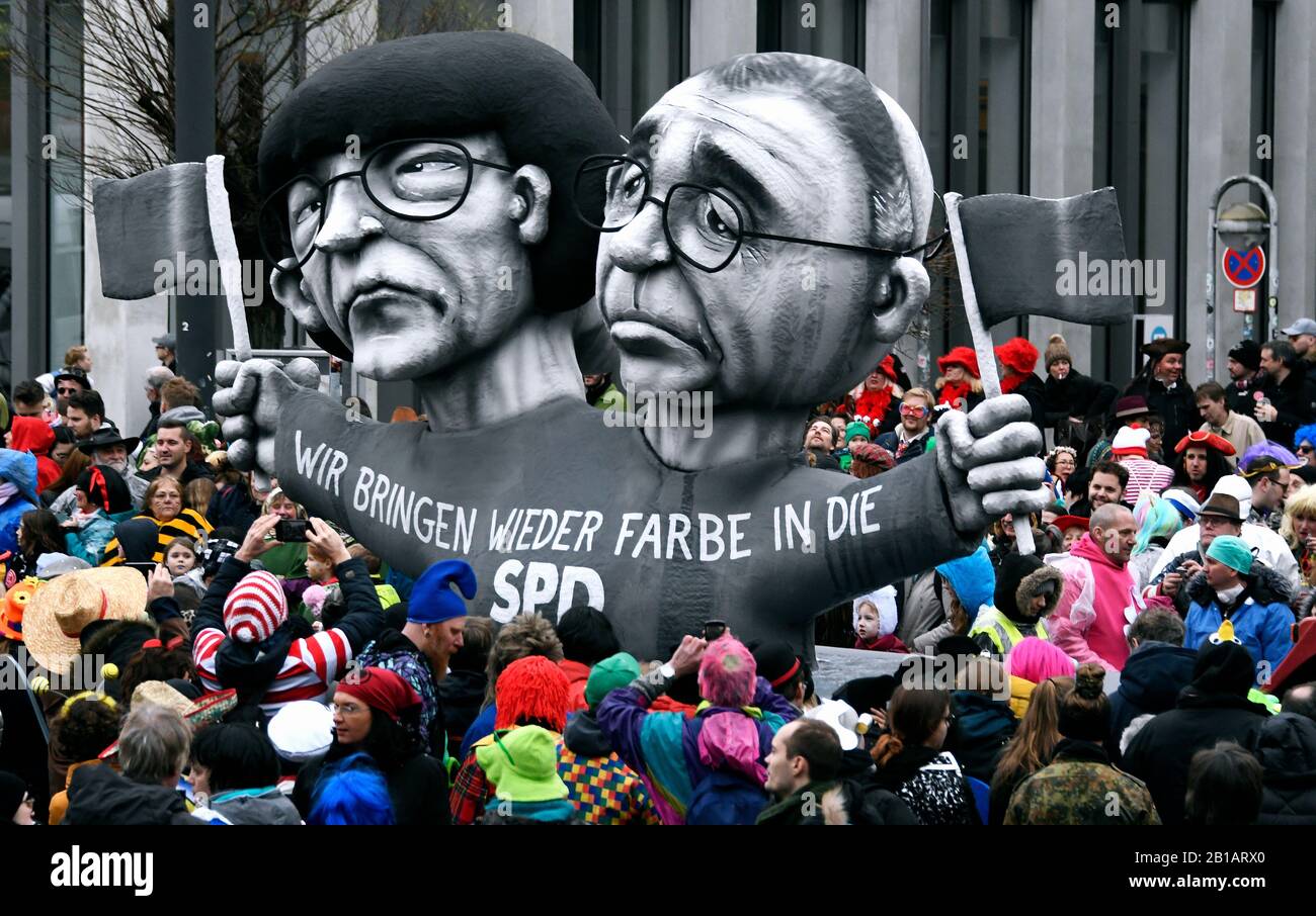 Rose Monday procession in Duesseldorf, theme car by Jaques Tilly on the ...